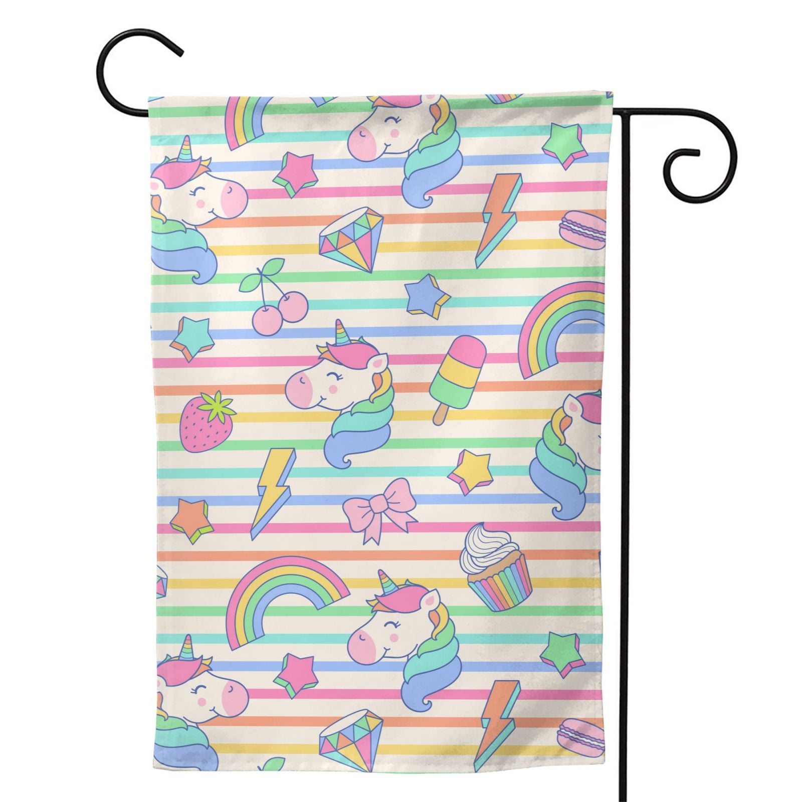 Sigee Cute Unicorn for Live Happy Decorative Small Garden Flag,Double ...