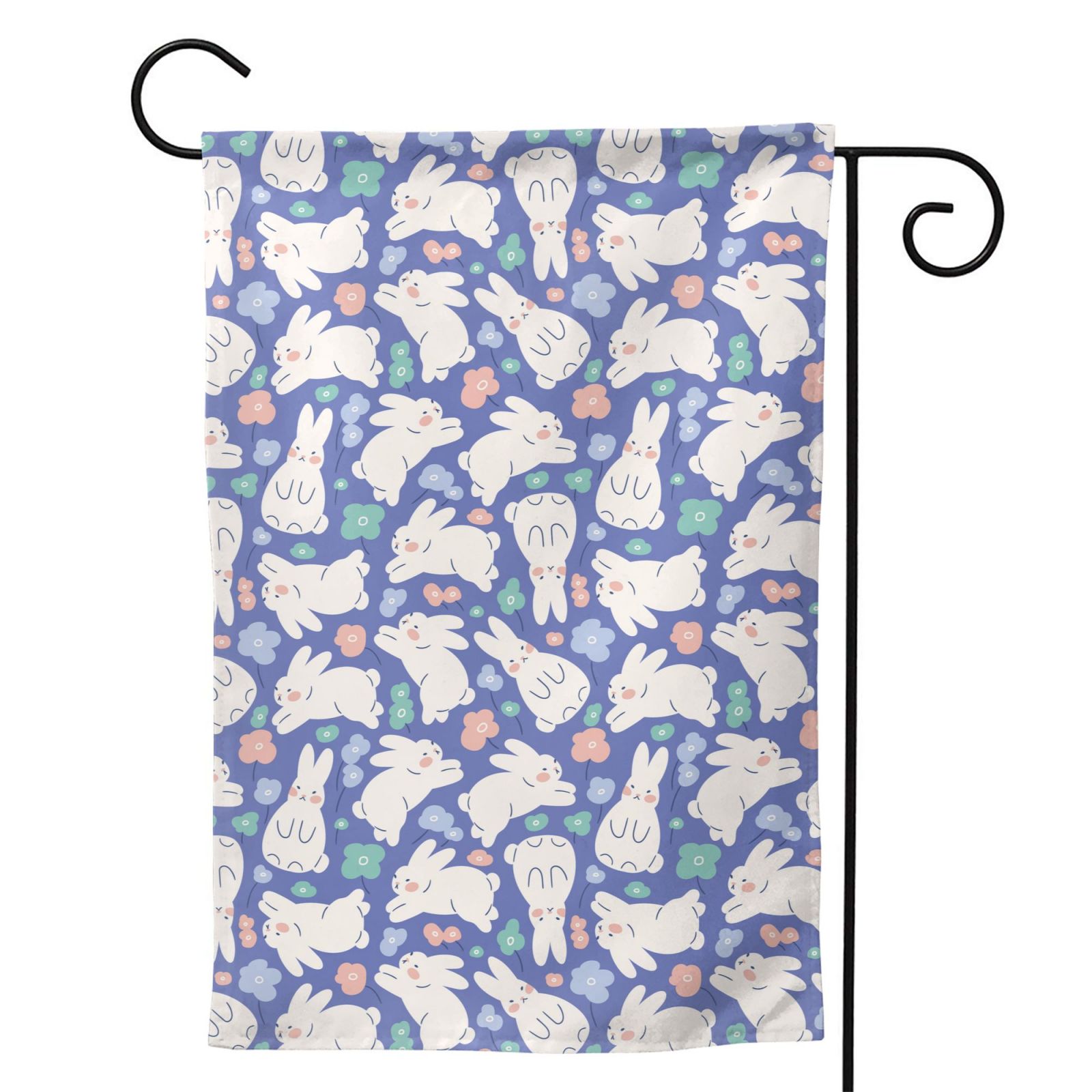 Sigee Cute White Rabbit for Live Happy Decorative Small Garden Flag ...