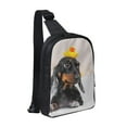 Sigee Dachshund Sitting in Bathtub for Dual Pocket Sling Backpack ...