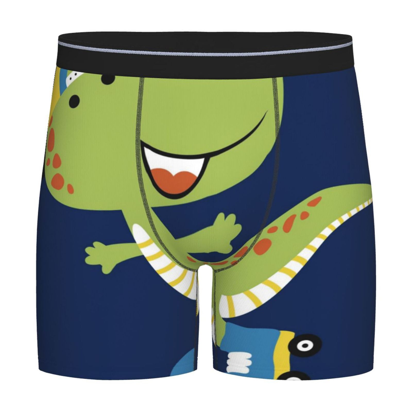 Sigee Dino Playing Roller Skate for Men's Boxer Briefs,Moisture Wicking ...
