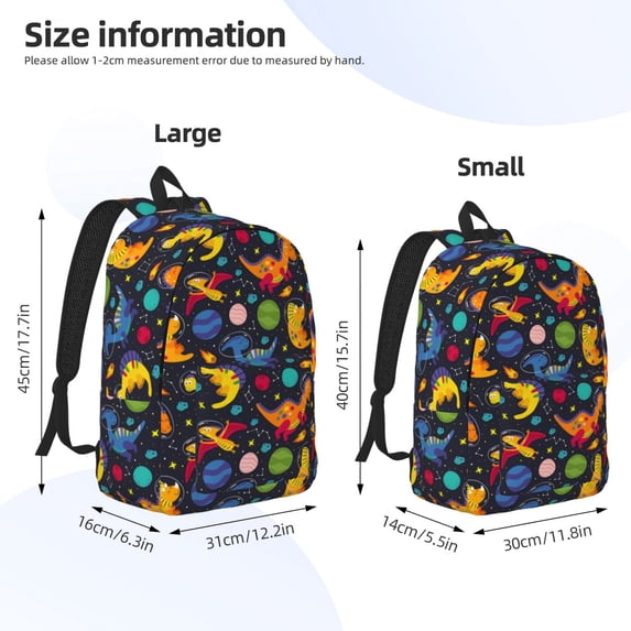 Sigee Dinosaurs in Space for Canvas Large Capacity Laptop Backpack for ...