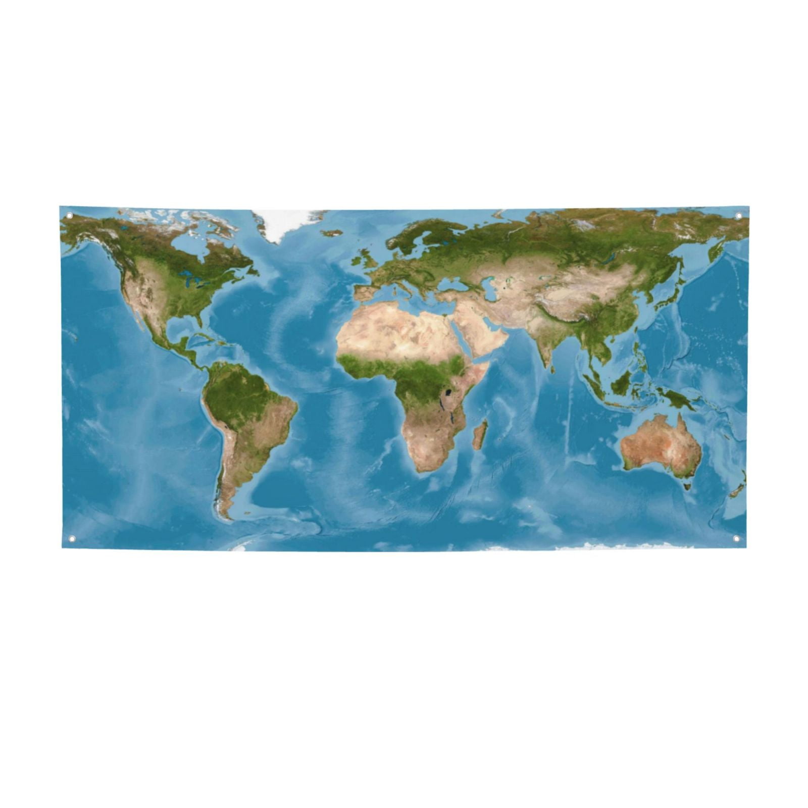 Sigee Earth View World Map for Large Happy Holiday Banner for Outdoor ...