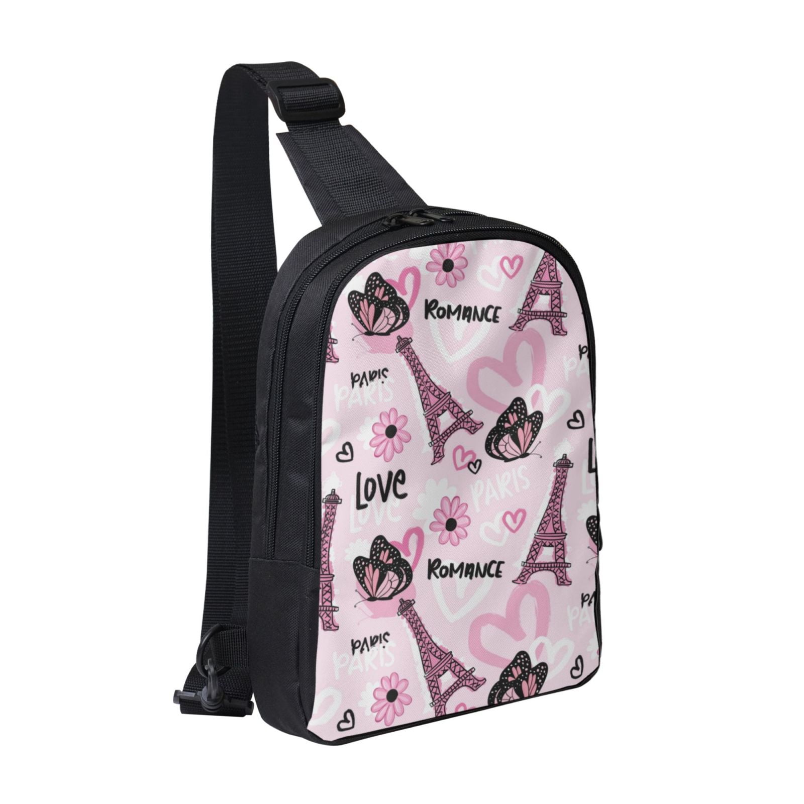 Sigee Eiffel Tower and Butterflies for Dual Pocket Sling Backpack ...