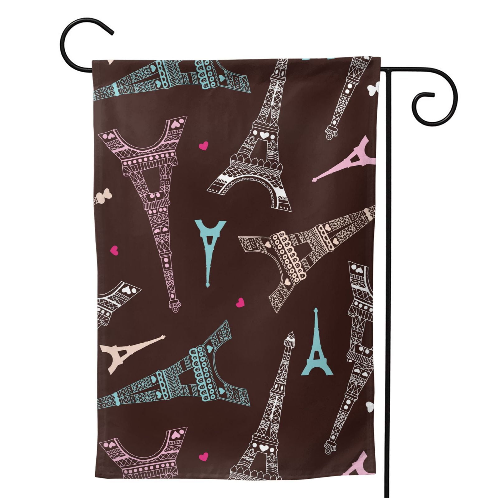 Sigee Eiffel Tower for Live Happy Decorative Small Garden Flag,Double ...