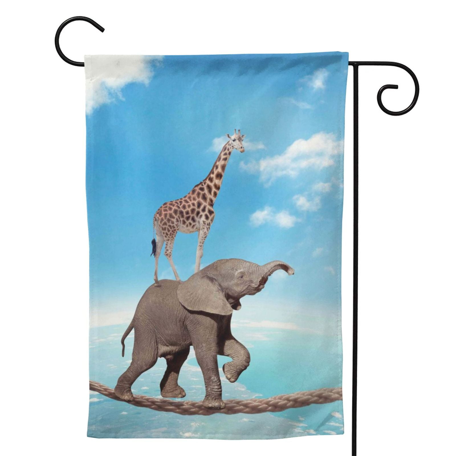 Sigee Elephant Giraffe for Live Happy Decorative Small Garden Flag ...