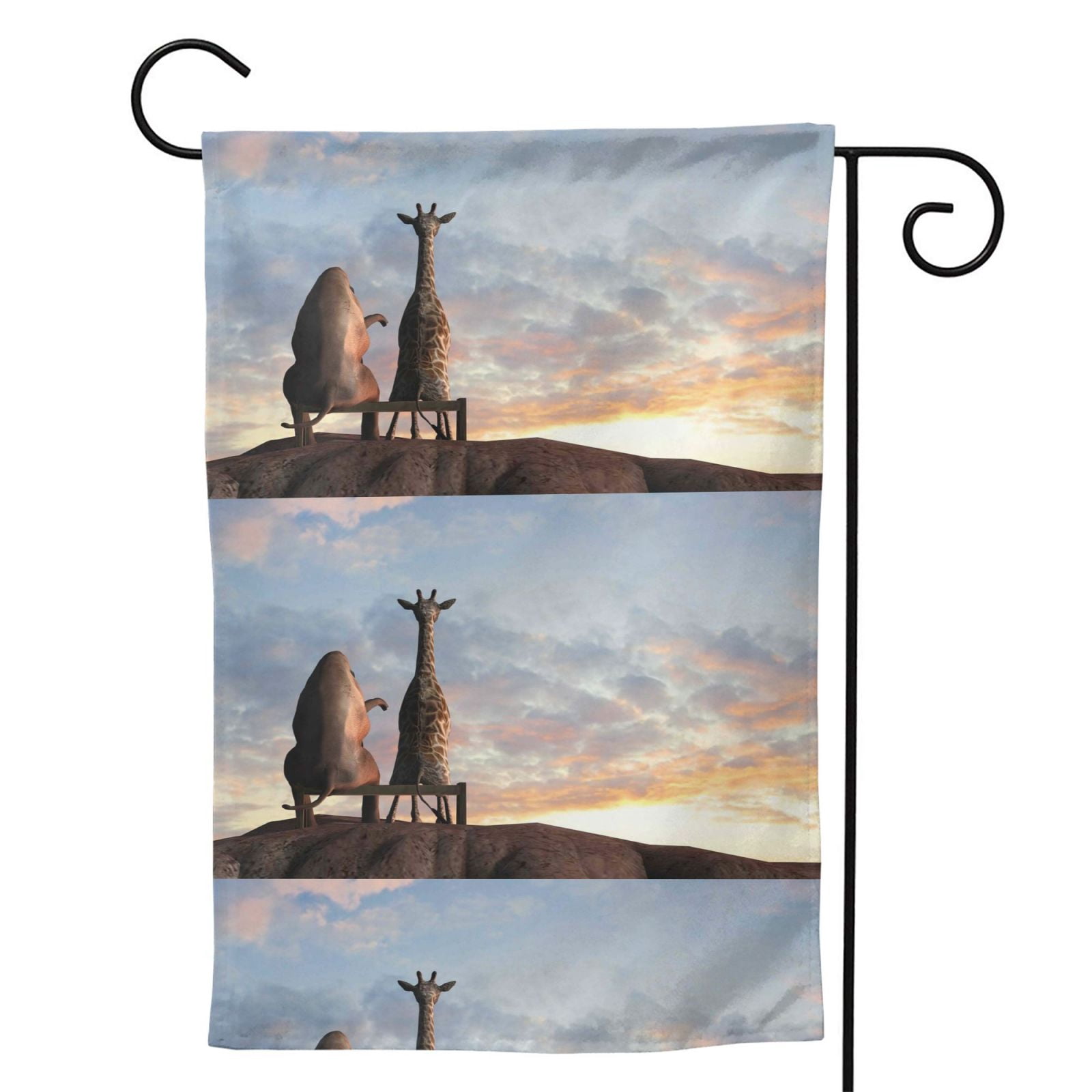 Sigee Elephant Giraffe for Live Happy Decorative Small Garden Flag ...