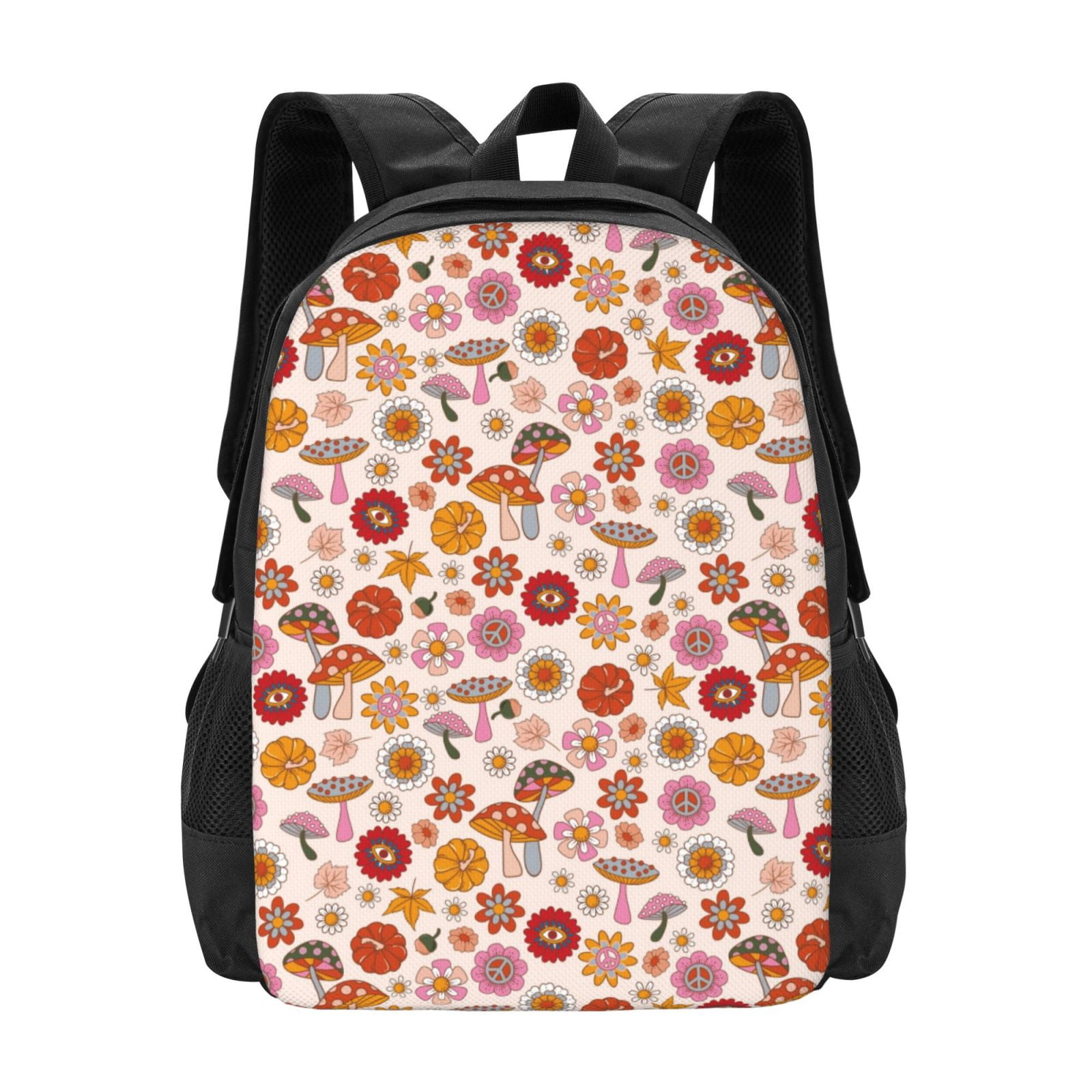 Sigee Fall 70s Groovy Hippie for Simple large capacity backpack Travel ...