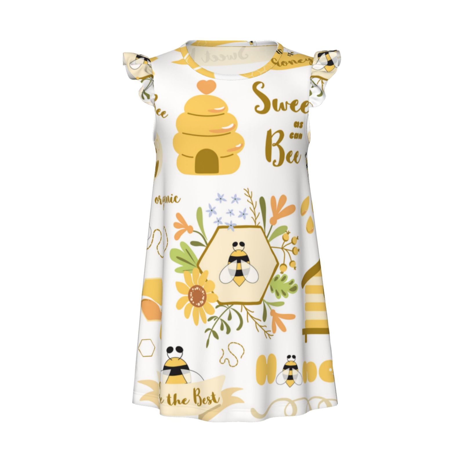 Sigee Farm Bee Cute Honey for Girls Sleepwear Nightie,Night Sleep Dress ...