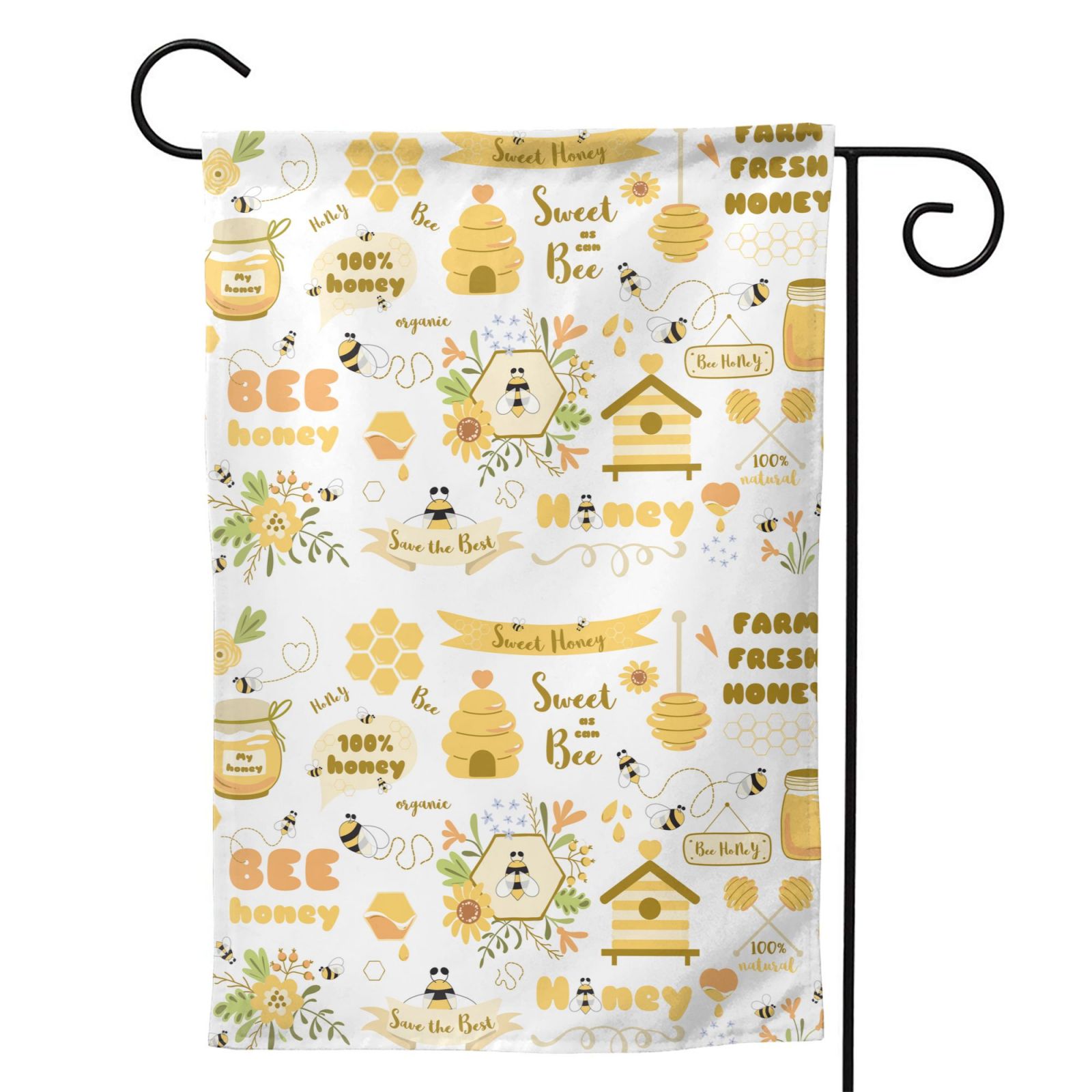 Sigee Farm Bee Cute Honey for Live Happy Decorative Small Garden Flag ...