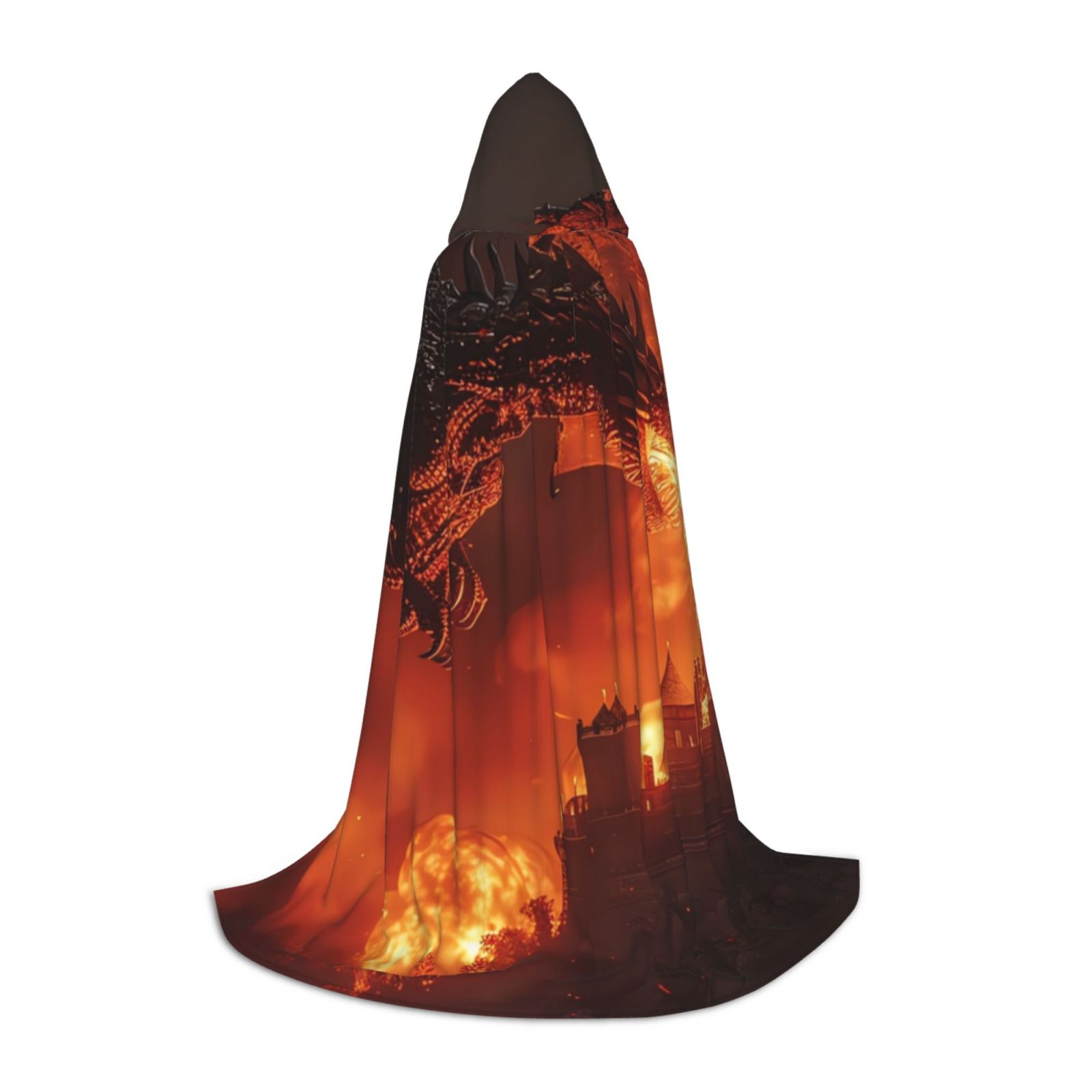Sigee Fiery Dragons Castle Attack for Hooded Cape For Teenagers Hood ...