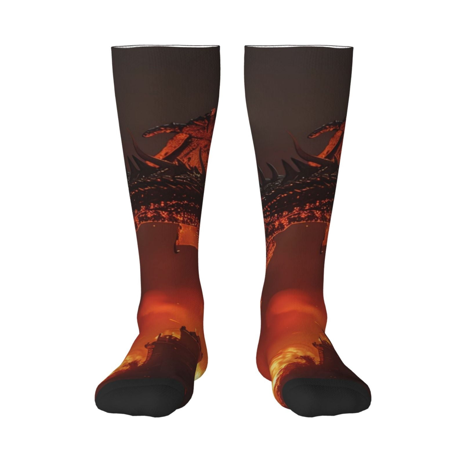 Sigee Fiery Dragons Castle Attack for Socks for Men Women Socks ...