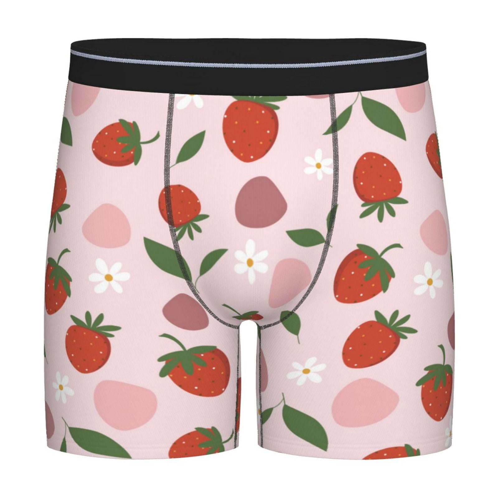 Sigee Floral Strawberr for Men's Boxer Briefs,Moisture Wicking and ...
