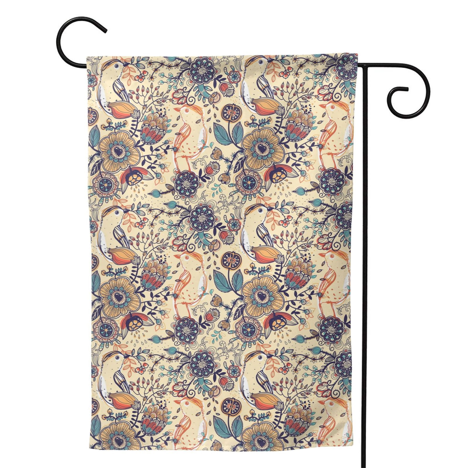 Sigee Floral With Birds for Live Happy Decorative Small Garden Flag ...