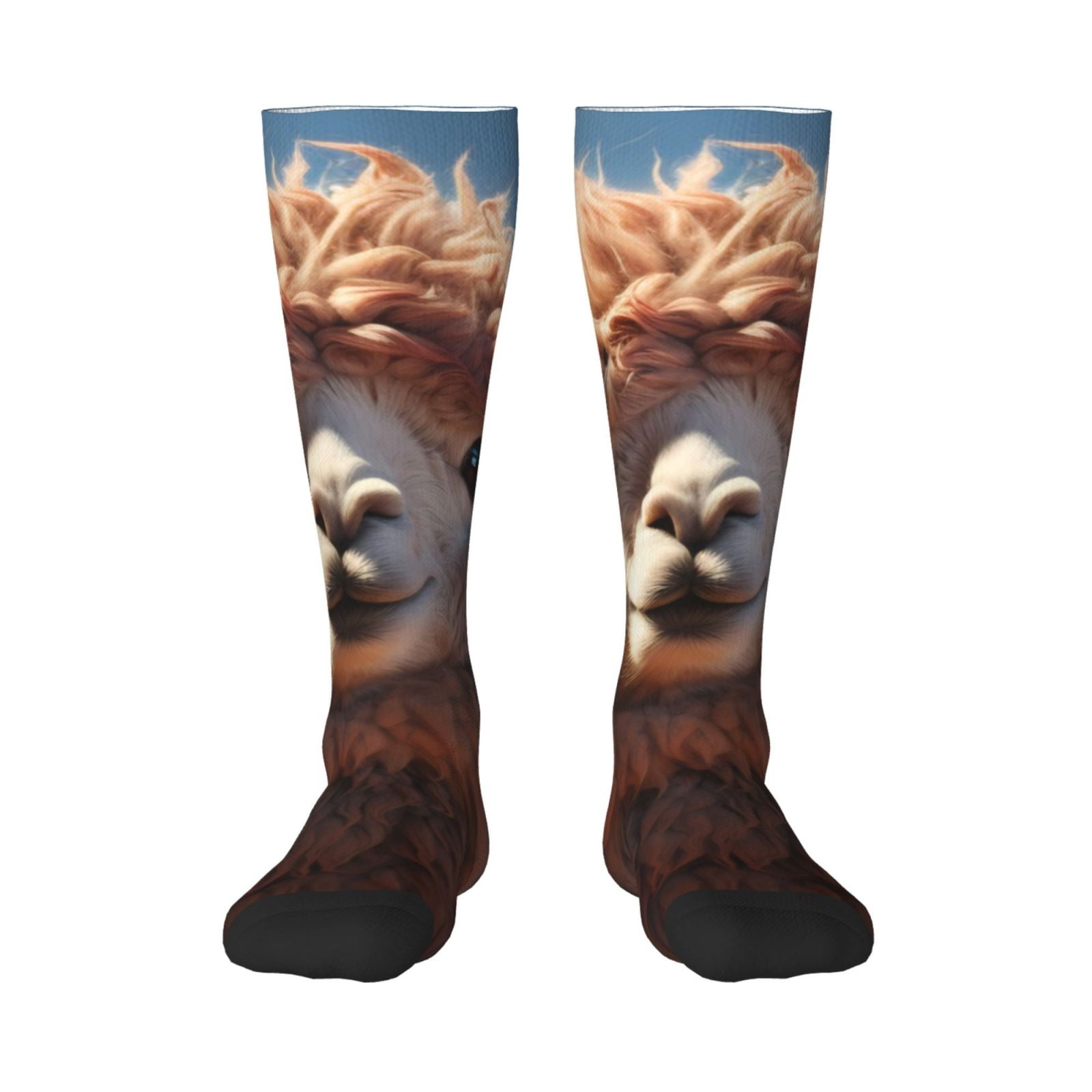 Sigee Fluffy Alpaca Mountain Meadow for Socks for Men Women Socks ...