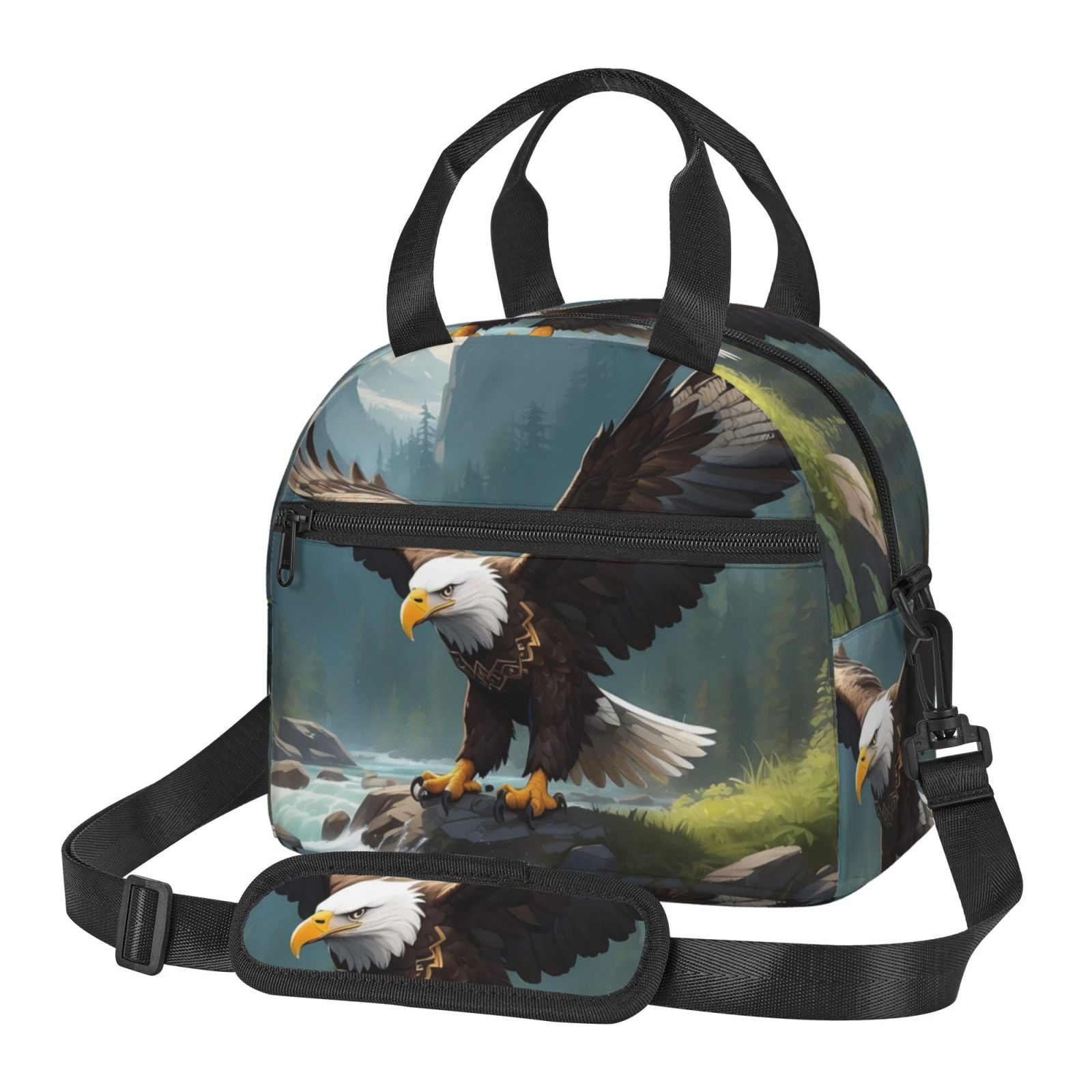 Sigee Forest River Bald Eagle for Reusable Lunch Box for Men/Women for ...