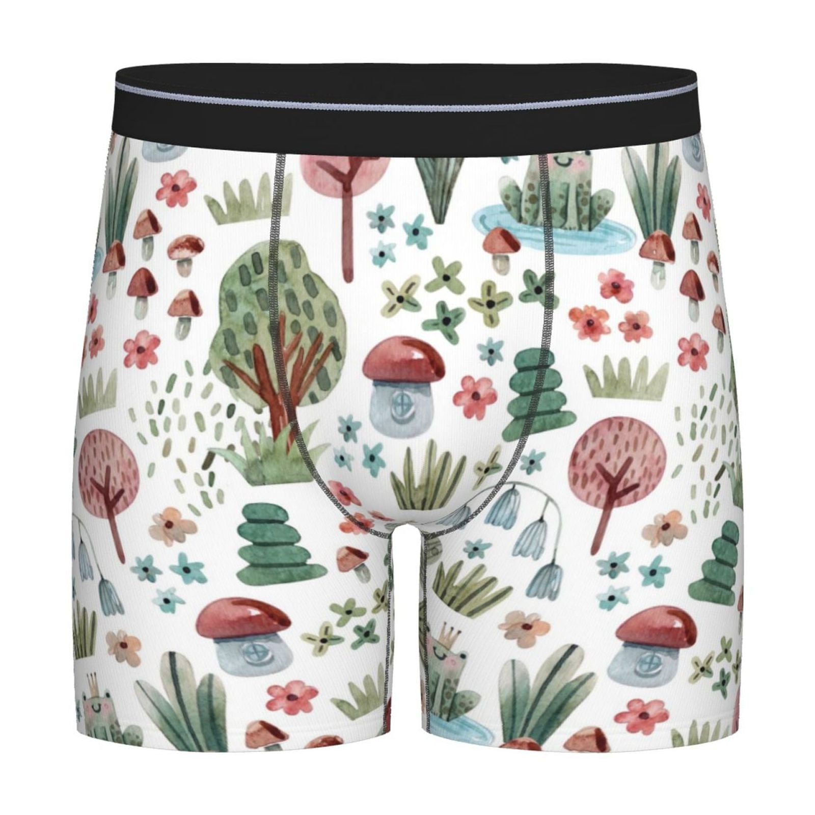 Sigee Frog and Forest Plants for Men's Boxer Briefs,Moisture Wicking ...