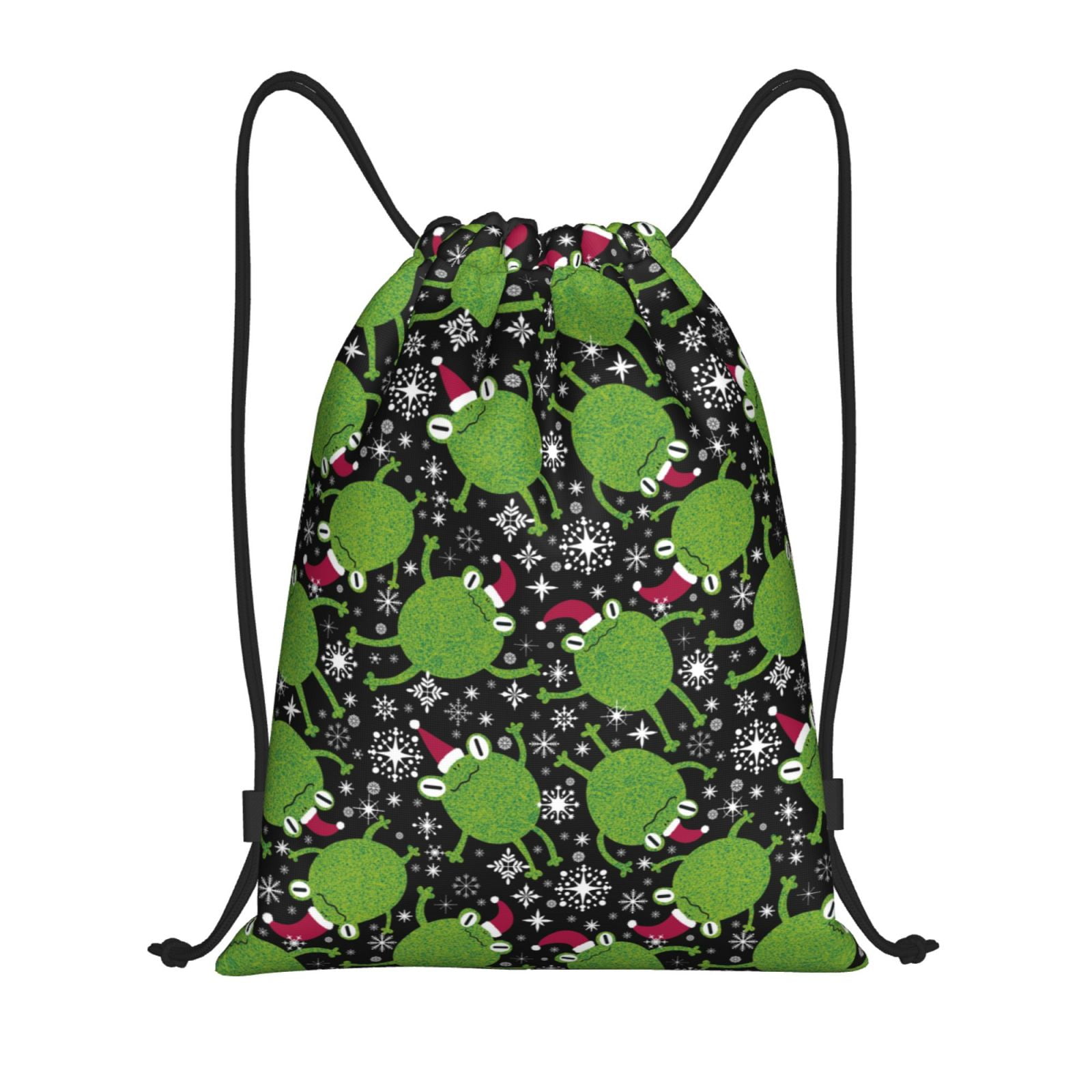Sigee Frogs And Santa Hat for Drawstring Bag String Backpack for Sports ...