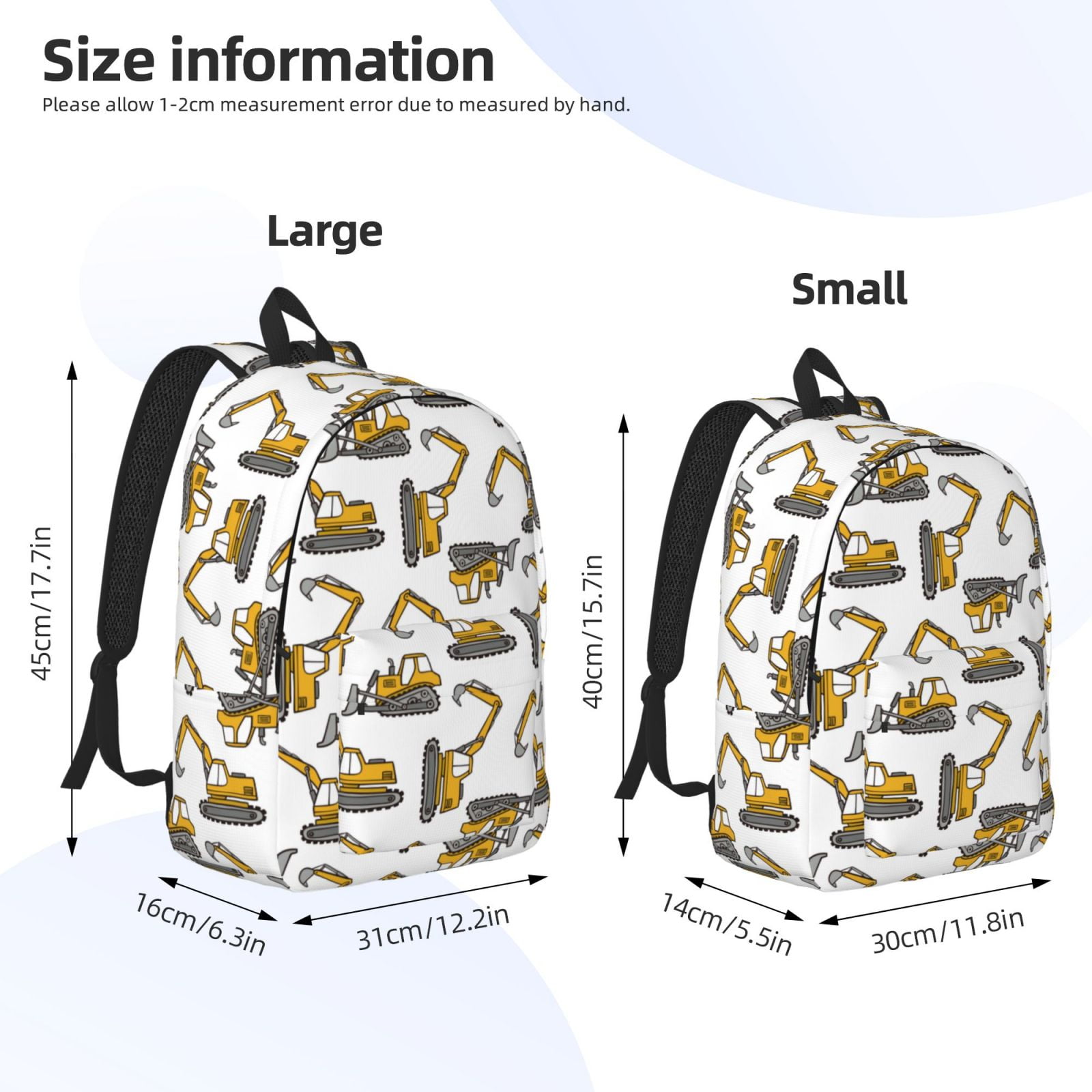 Sigee Funny Excavator for Canvas Large Capacity Laptop Backpack for Men ...