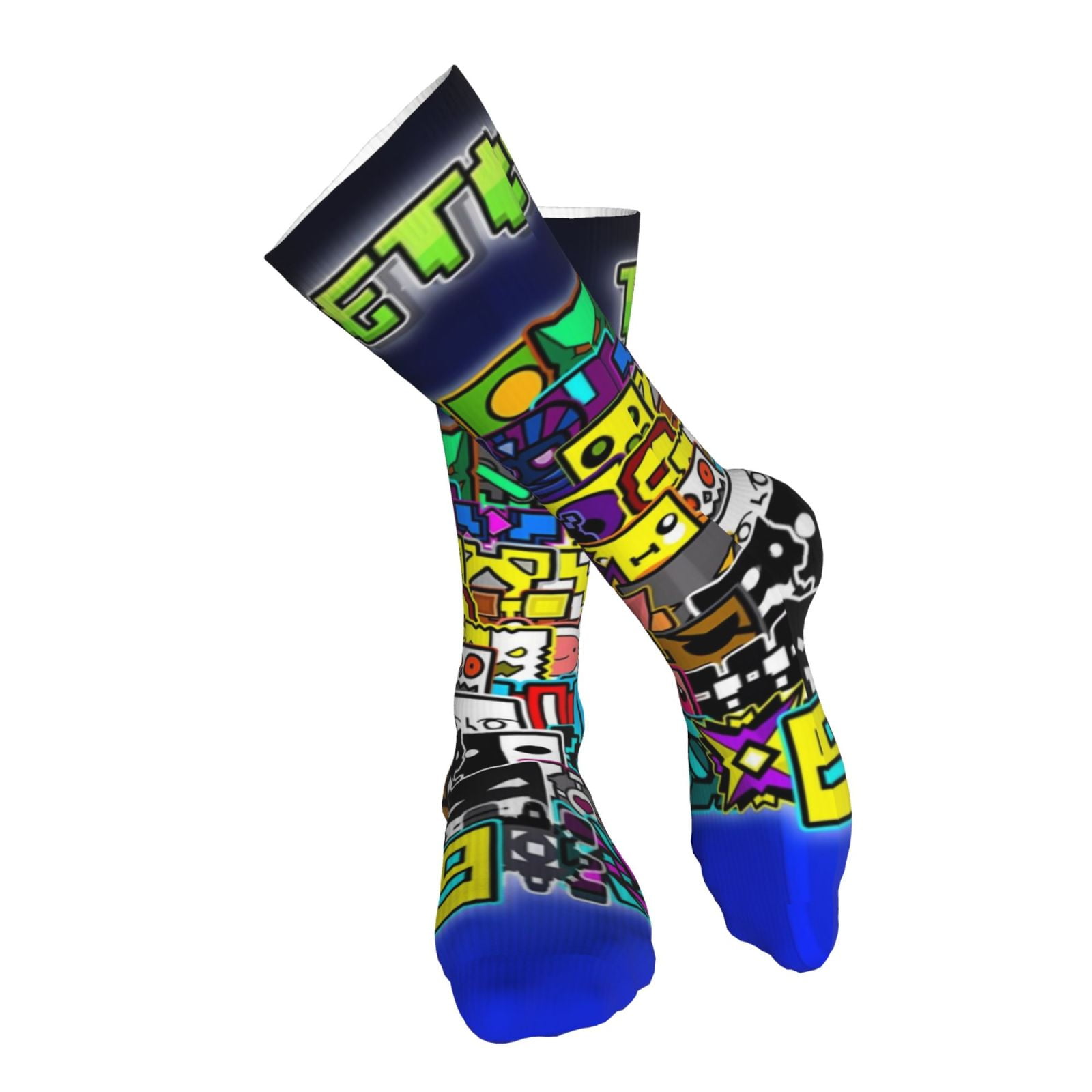 Sigee Geometry Dash (11) Print 20in Socks for Men Women Gifts for Him ...