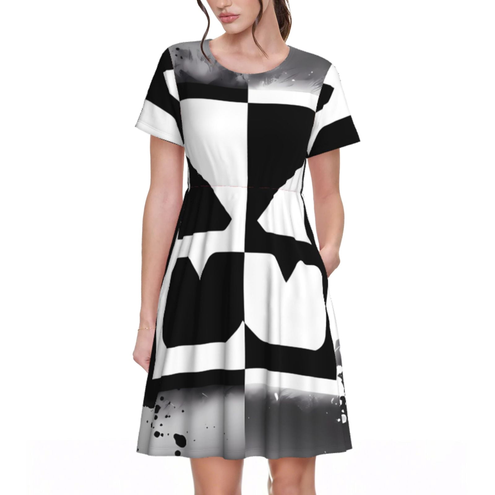 Sigee Geometry Dash (26) for Women's Short Sleeve Dress Relaxed Fit ...