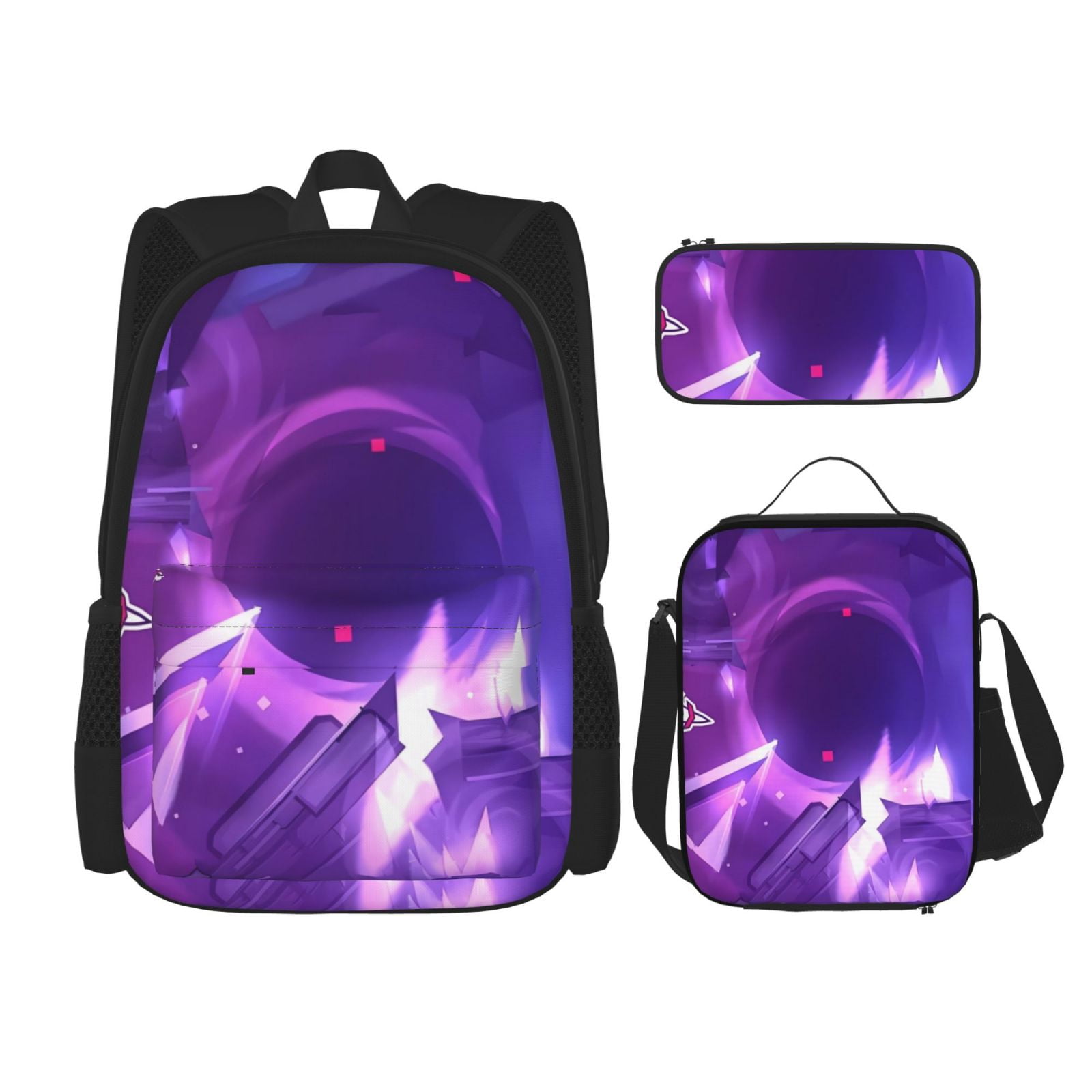 Sigee Geometry Dash (41) pattern Backpack Travel Backpacks With Lunch ...