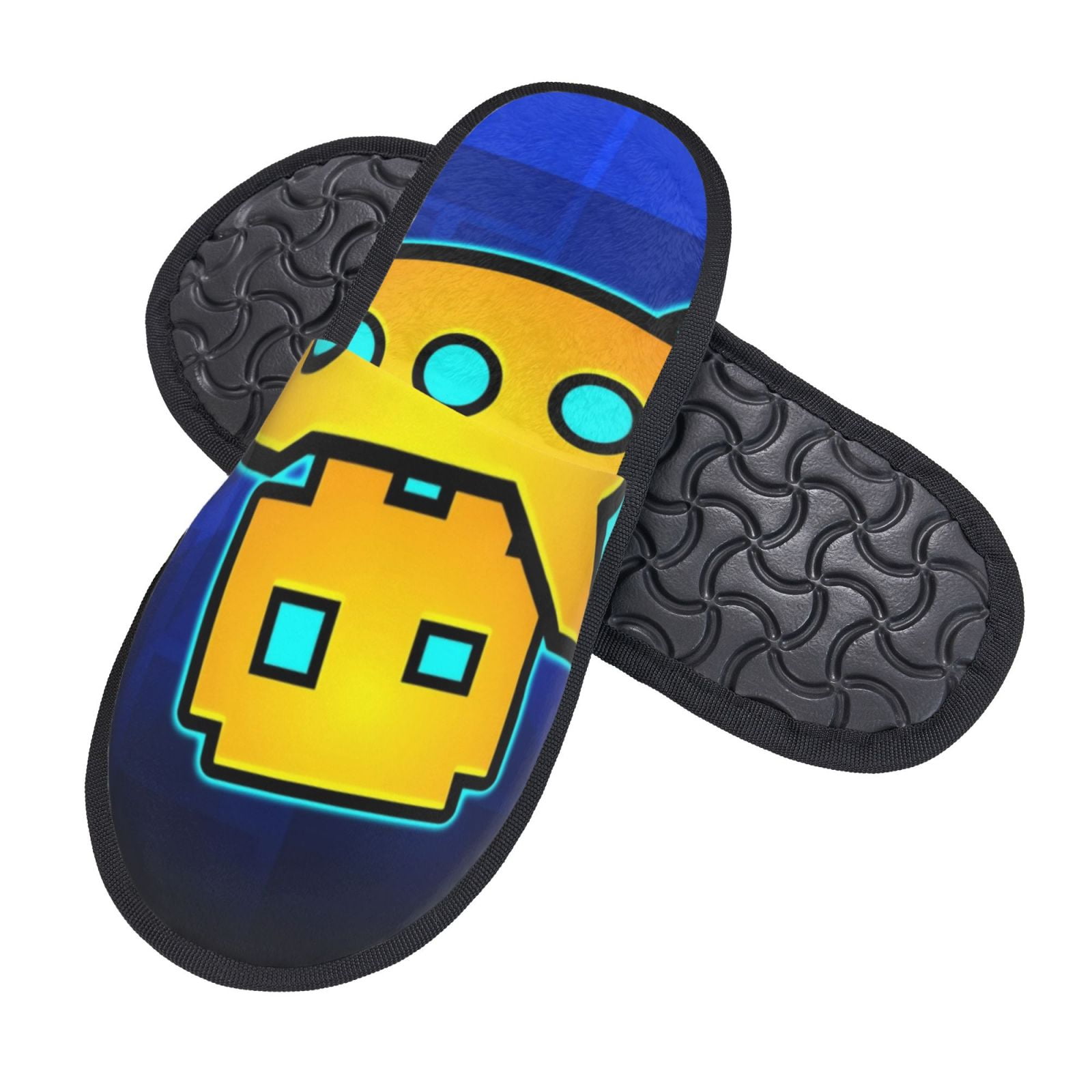 Sigee Geometry Dash (58) for Cozy Furry Slippers Super Soft Indoor and ...