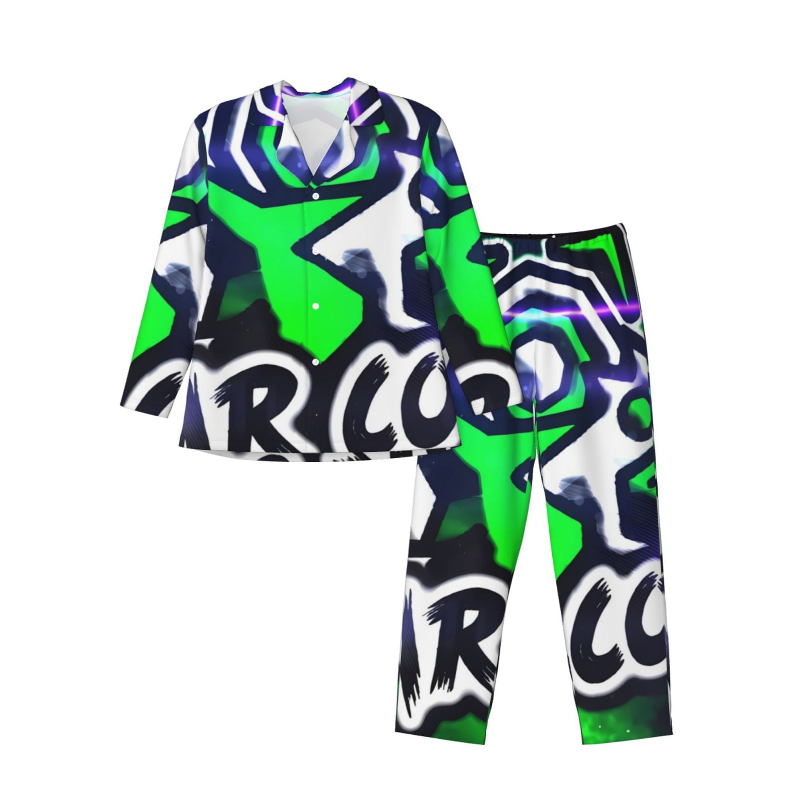 Sigee Geometry Dash (60) for Pajamas for Men Two-piece Men's Sleepwear ...