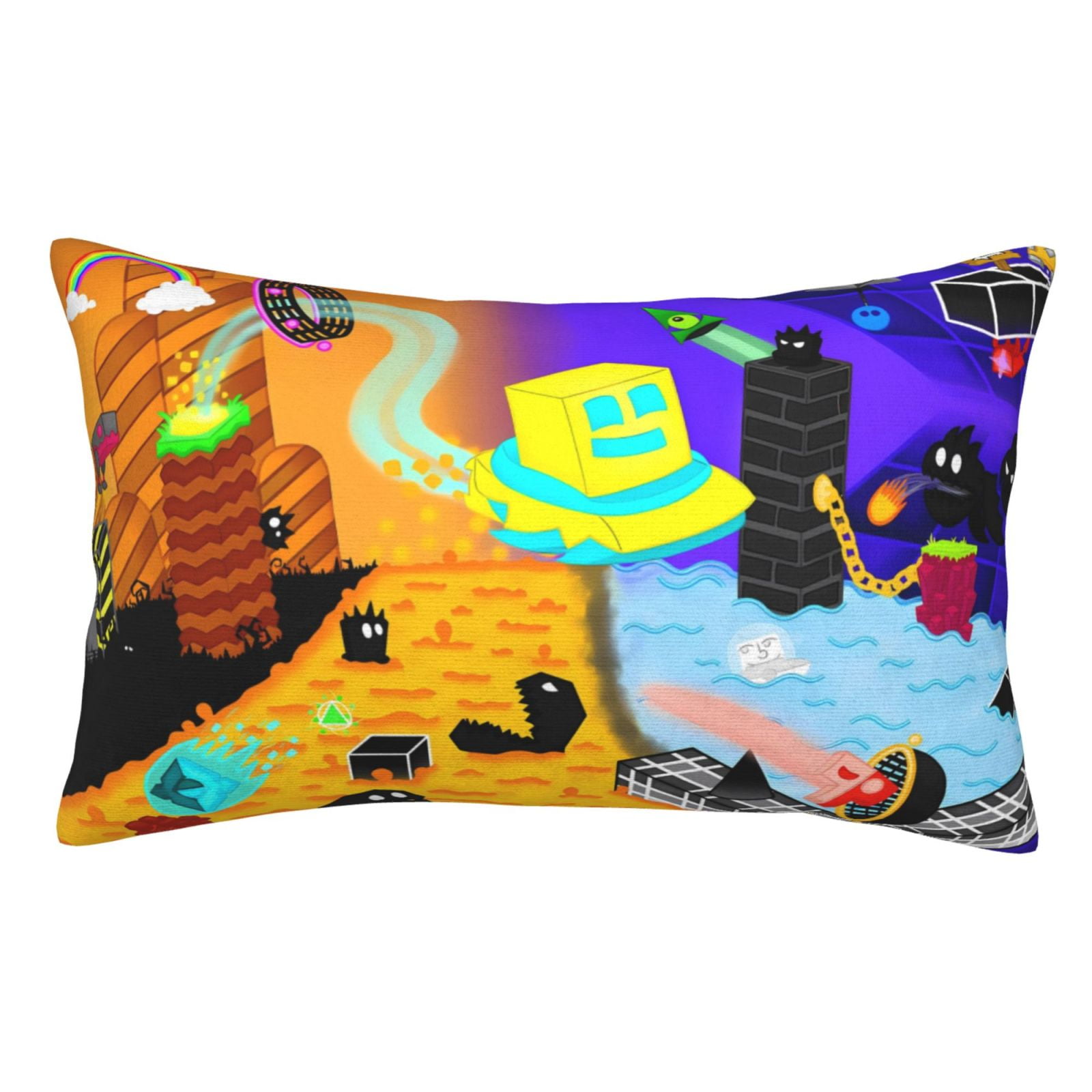 Sigee Geometry Dash (65) for Pillow Cases Concealed Zipper Opening Soft ...