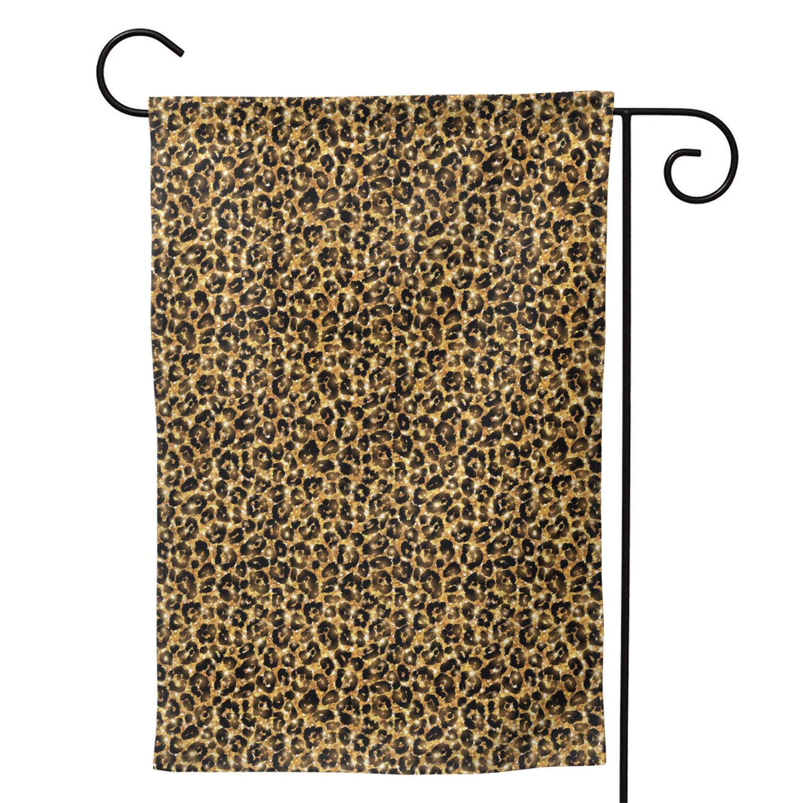 Sigee Gold Glitter Leopard for Live Happy Decorative Small Garden Flag ...