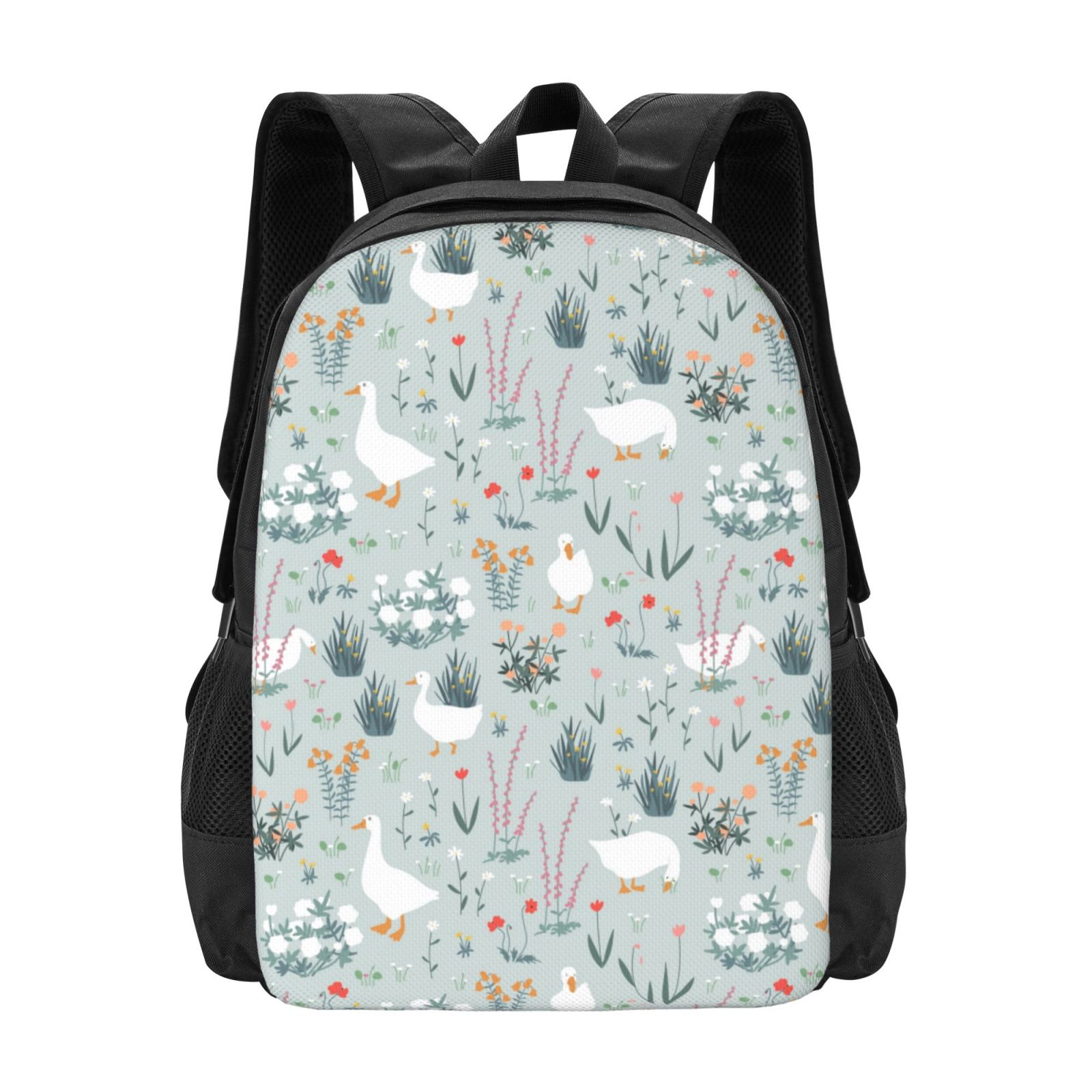 Sigee Goose and Doodle Flowers for Simple large capacity backpack ...