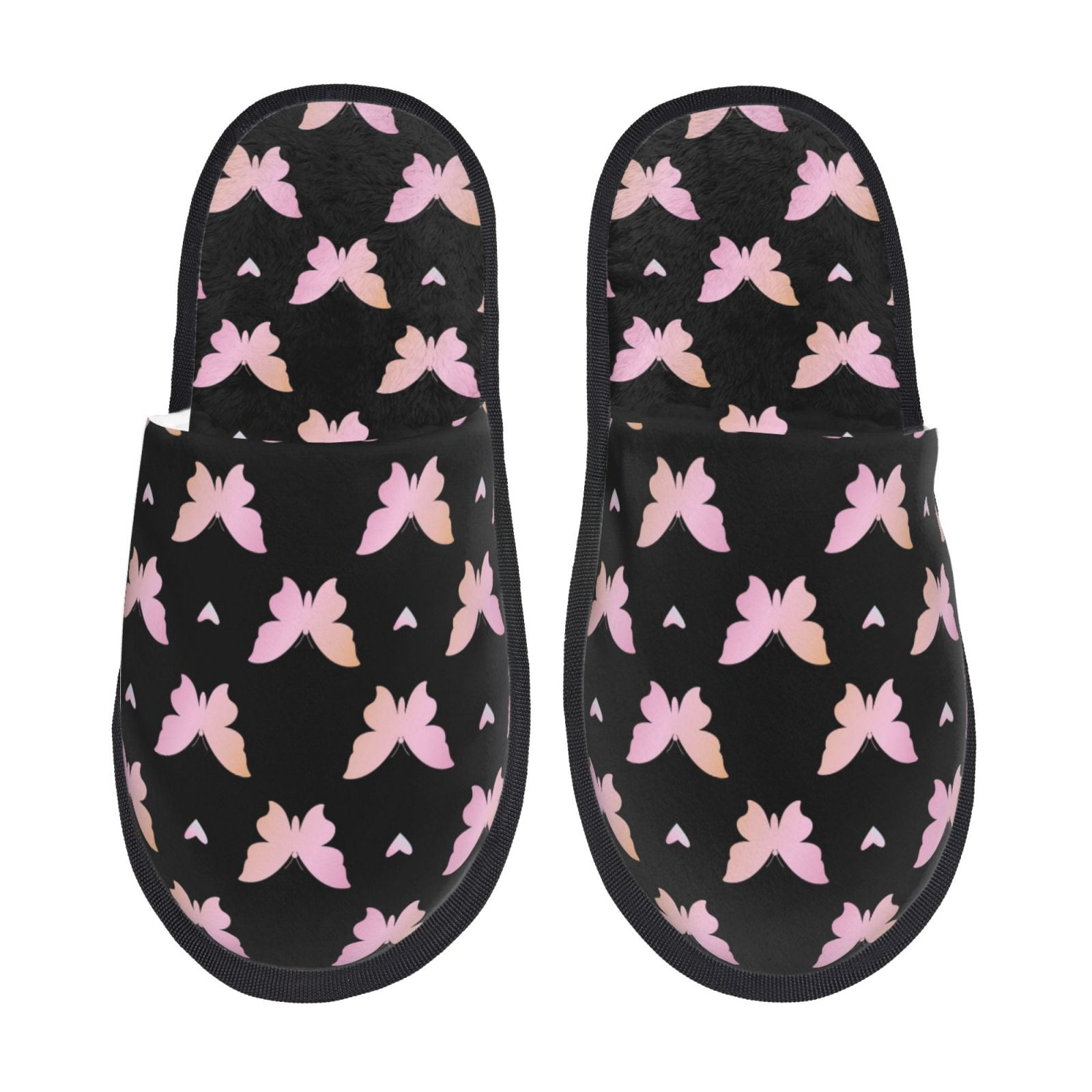 Sigee Gradient Butterfly for Cozy Furry Slippers Super Soft Indoor and ...