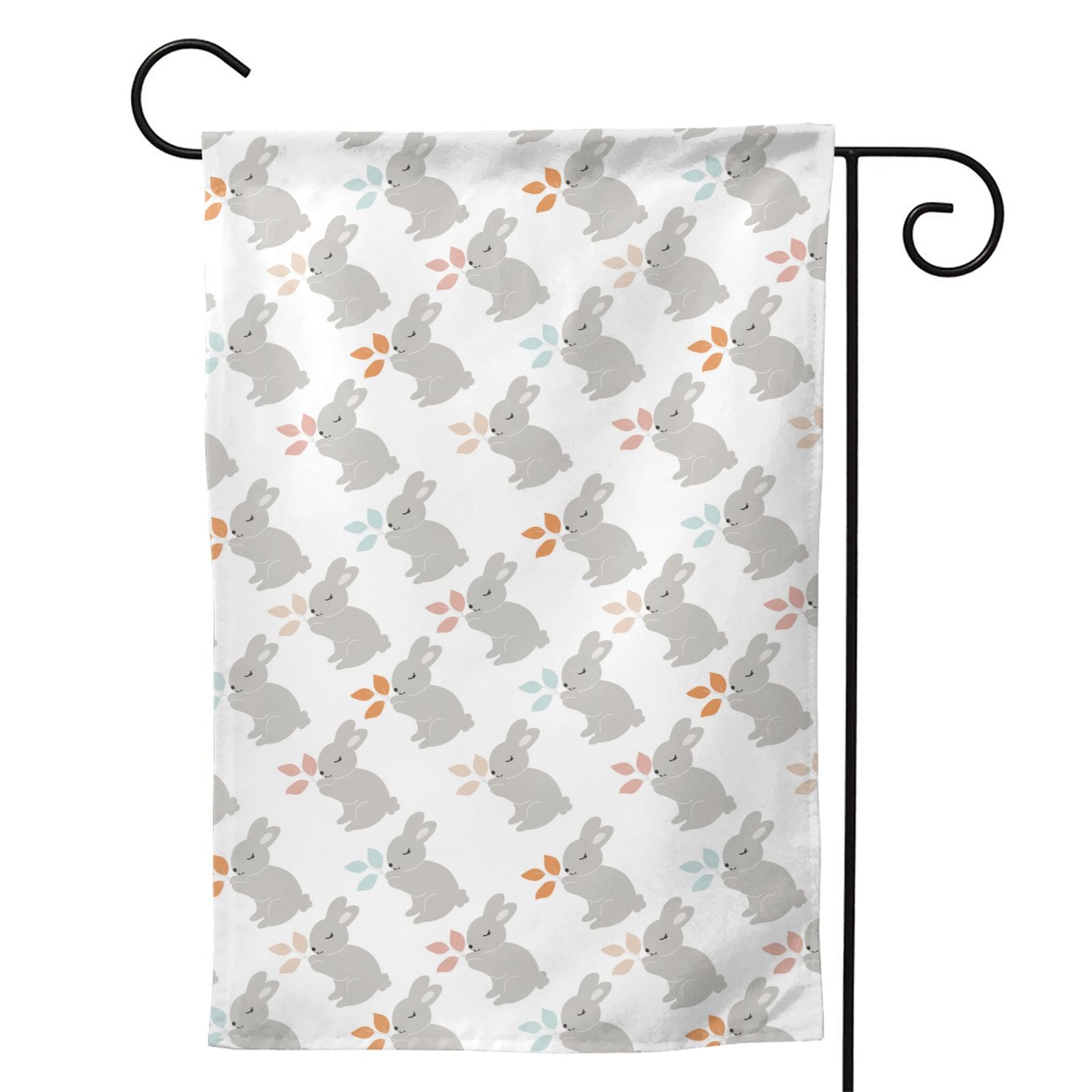 Sigee Gray Rabbit for Live Happy Decorative Small Garden Flag,Double ...