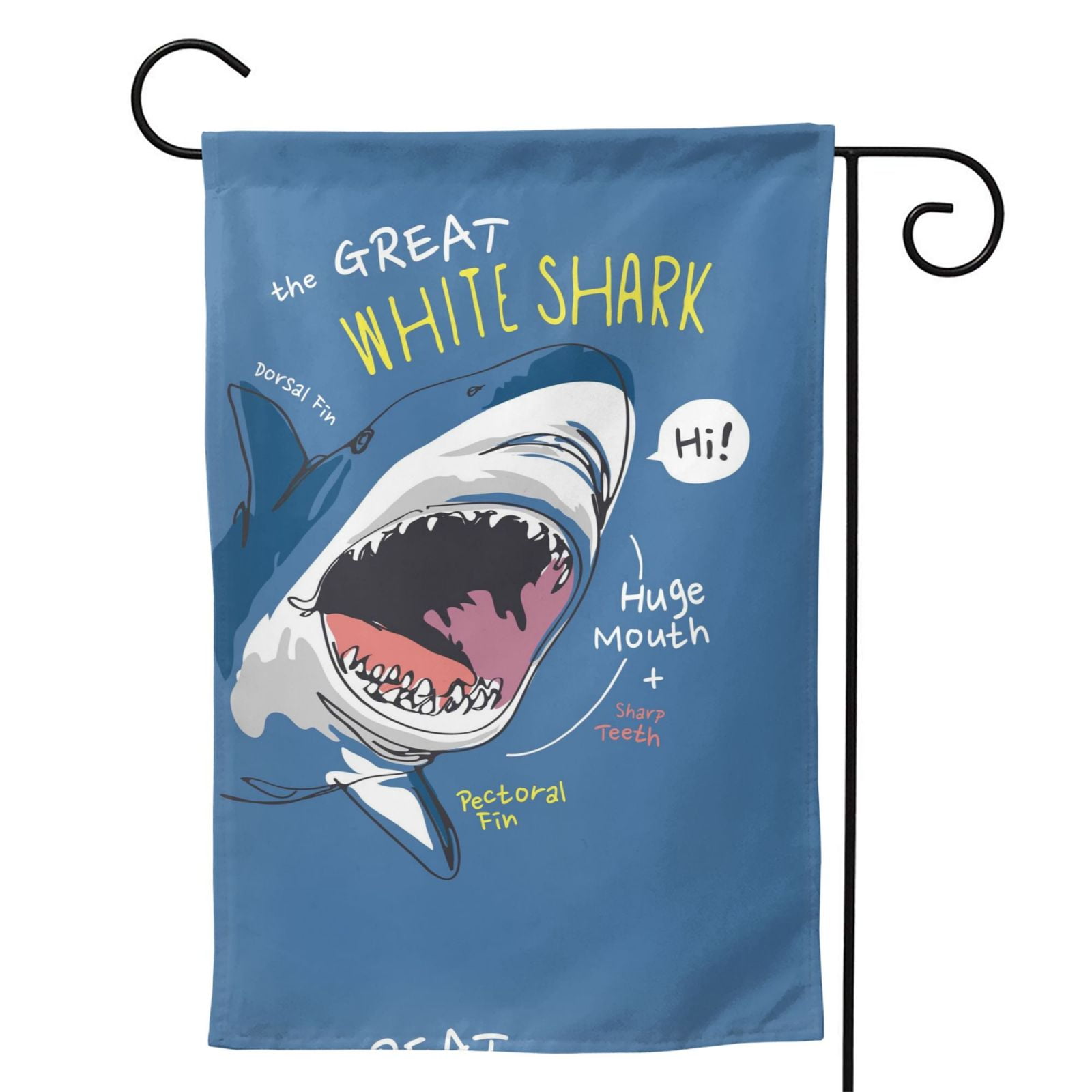 Sigee Great White Shark for Live Happy Decorative Small Garden Flag ...
