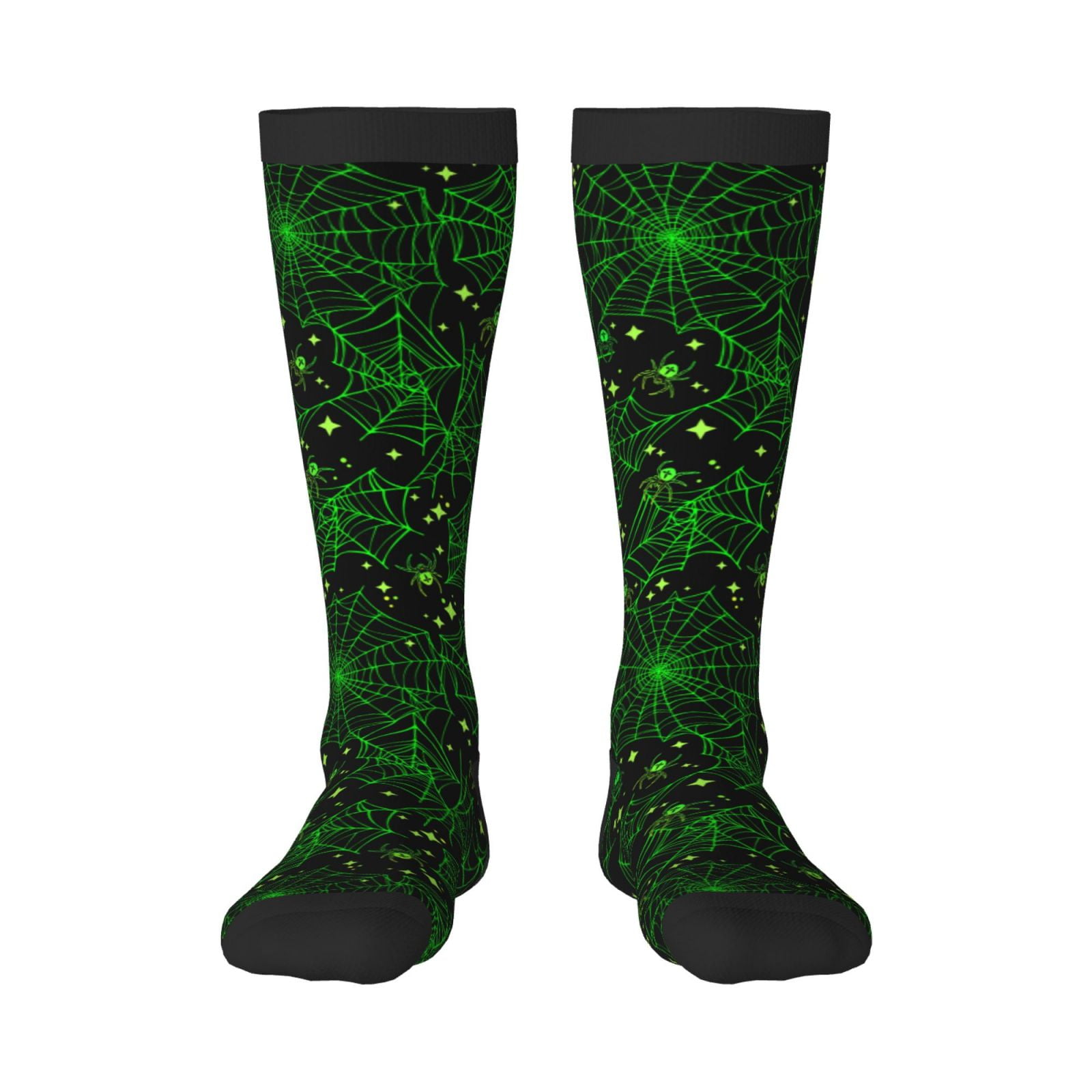Sigee Green Bright Web with Spiders for Socks for Men Women Gifts for ...