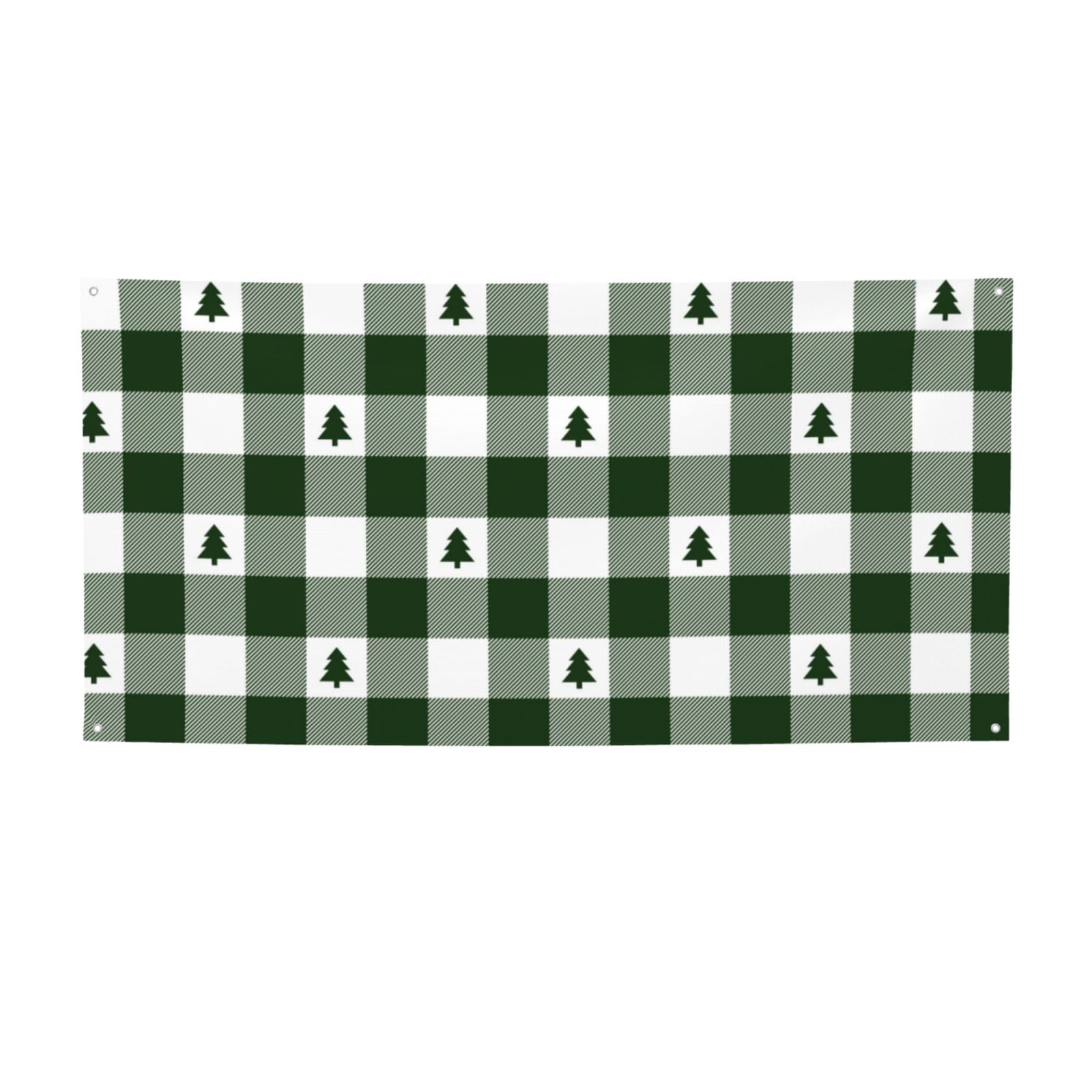 Sigee Green White Lumberjack Plaid for Large Happy Holiday Banner for ...
