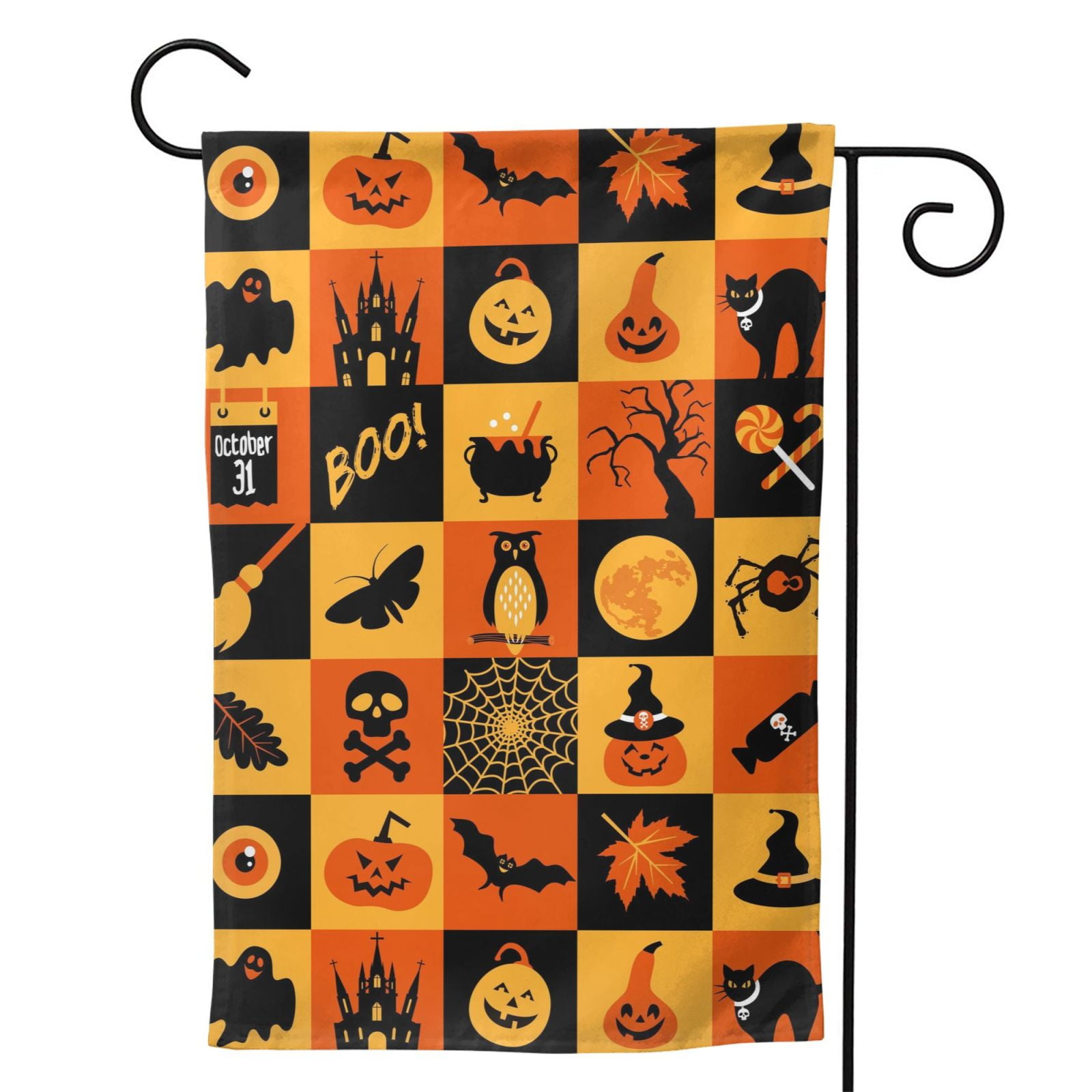 Sigee Halloween Banner Symbols for Live Happy Decorative Small Garden ...