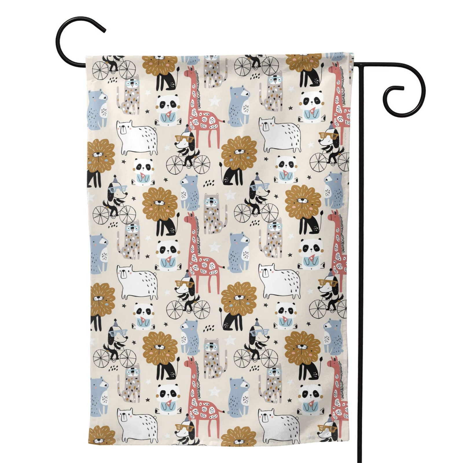 Sigee Hand Drawn Animals for Live Happy Decorative Small Garden Flag ...