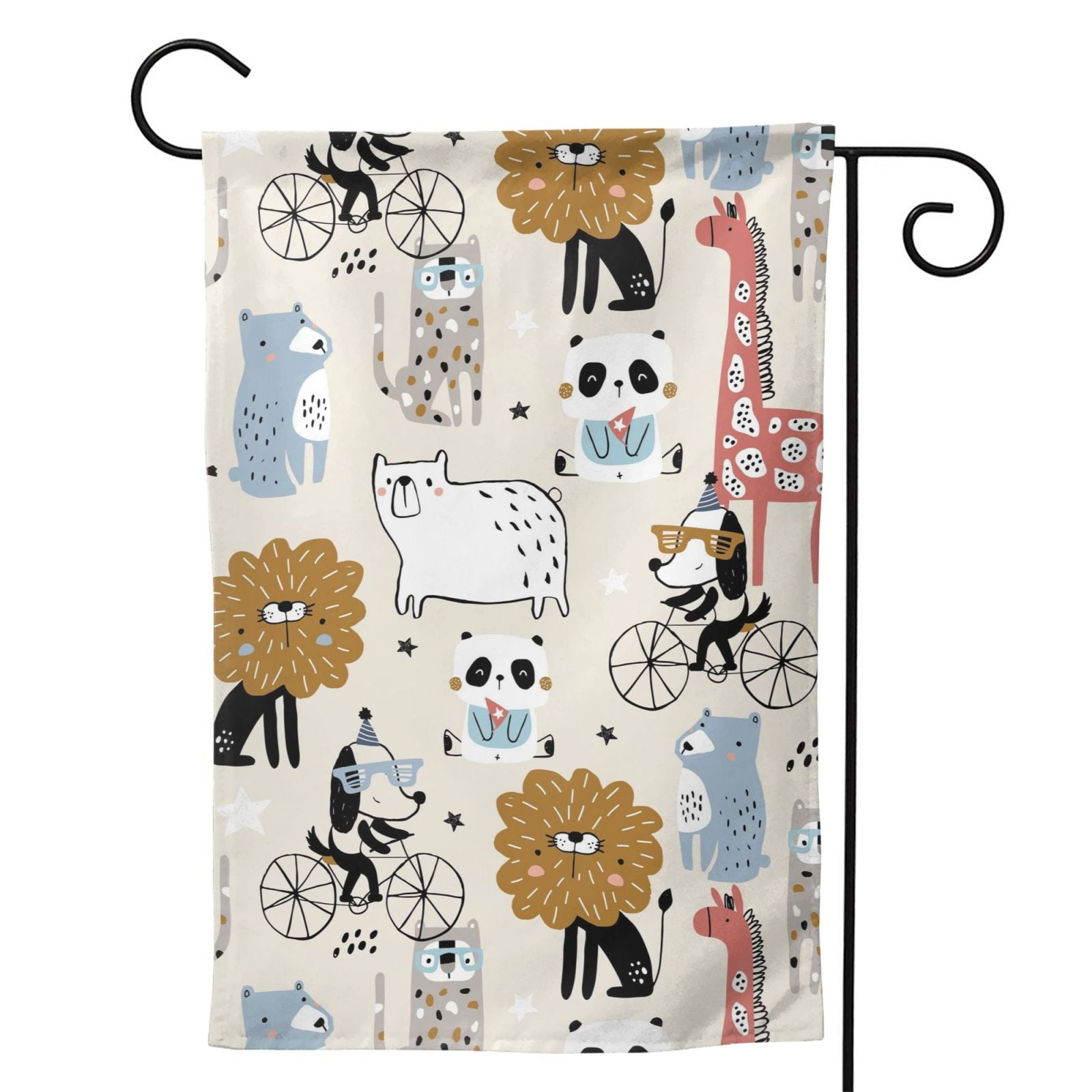 Sigee Hand Drawn Animals for Live Happy Decorative Small Garden Flag ...