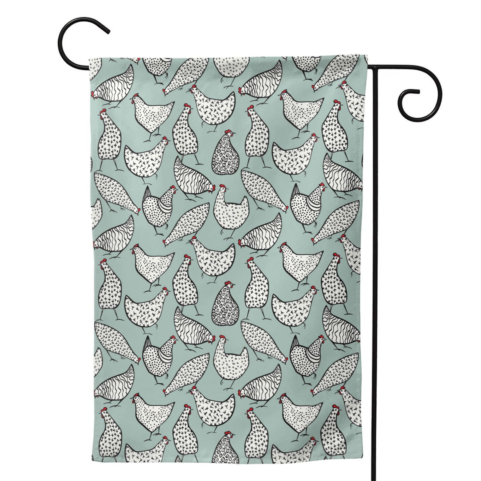 Sigee Hand Drawn Chickens for Live Happy Decorative Small Garden Flag ...