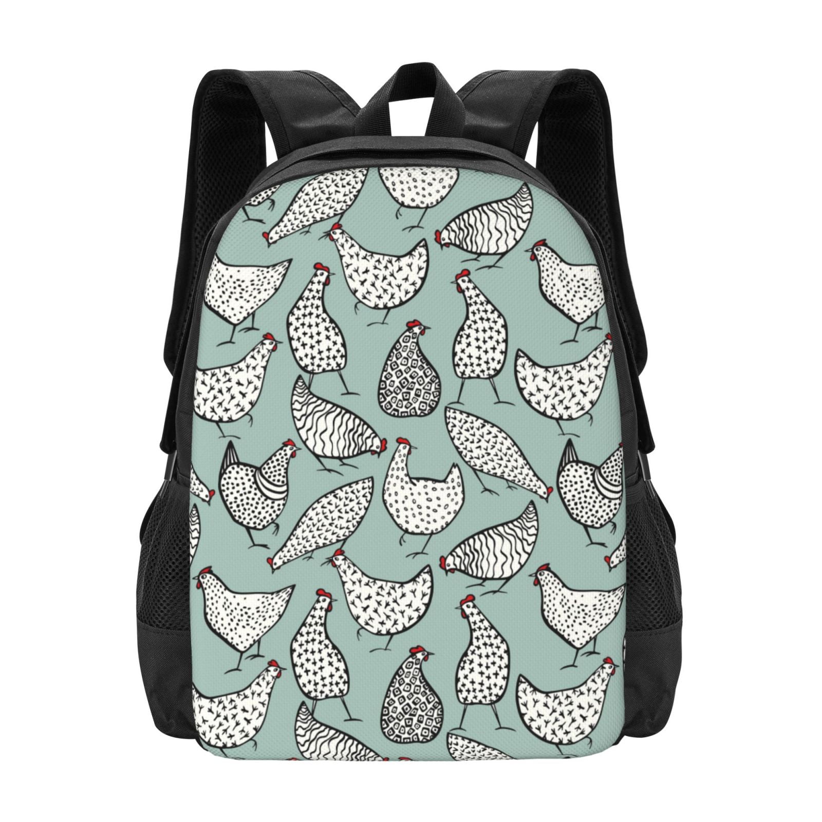 Sigee Hand Drawn Chickens for Simple large capacity backpack Travel ...
