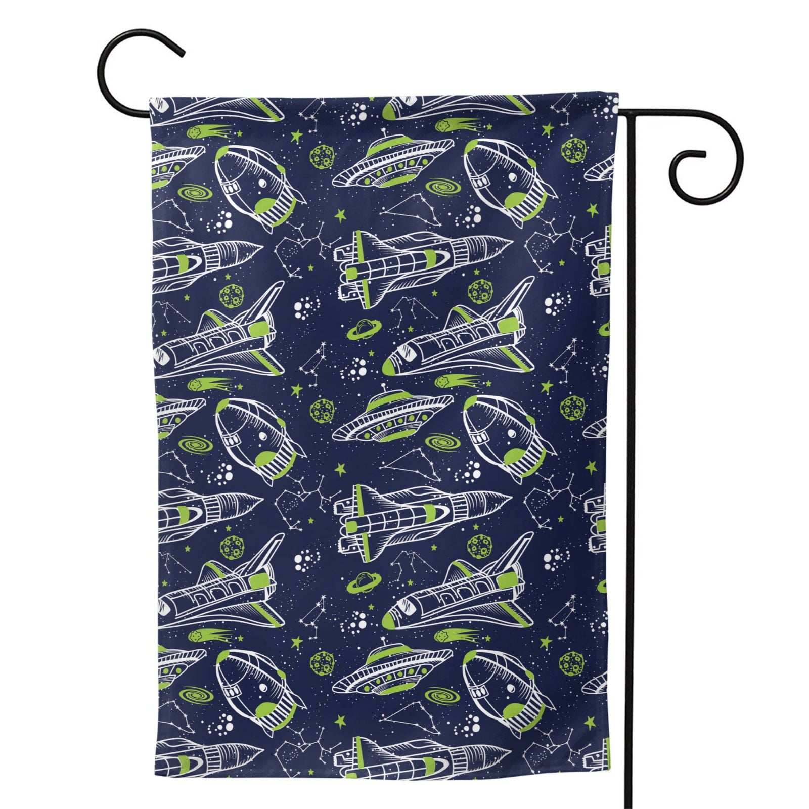 Sigee Hand Drawn Rockets for Live Happy Decorative Small Garden Flag ...