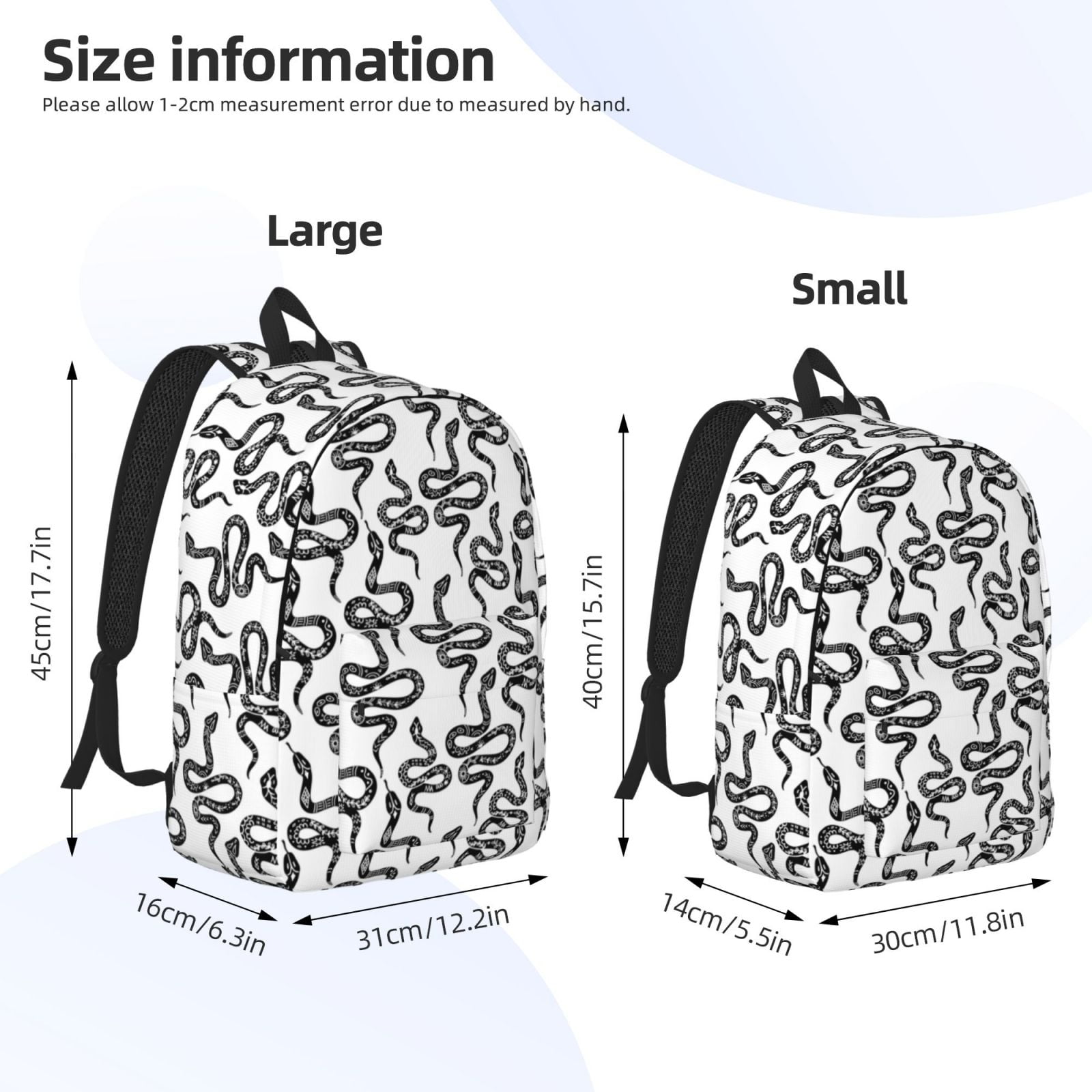 Sigee Hand Drawn Snake for Canvas Large Capacity Laptop Backpack for ...
