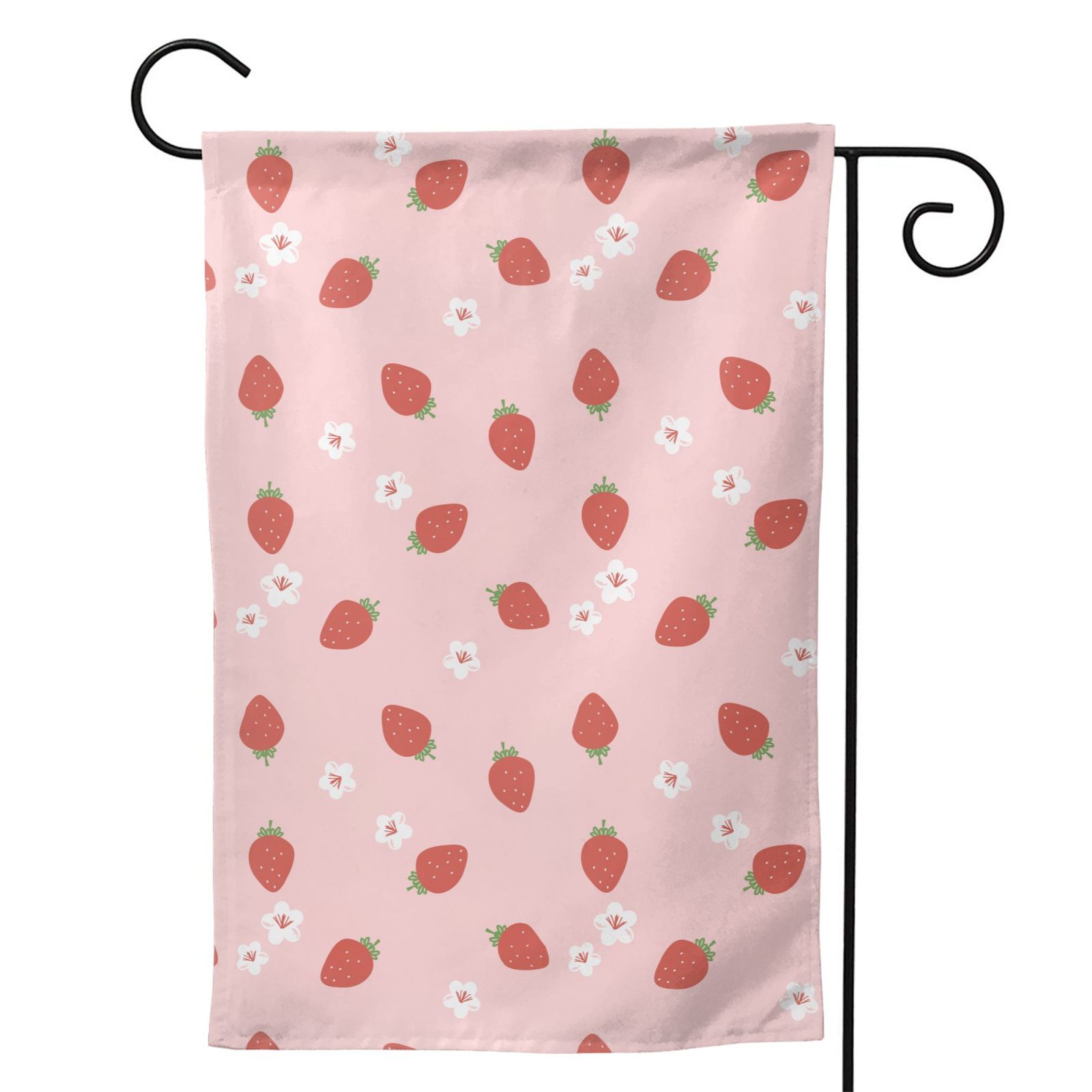 Sigee Hand Drawn Strawberry for Live Happy Decorative Small Garden Flag ...