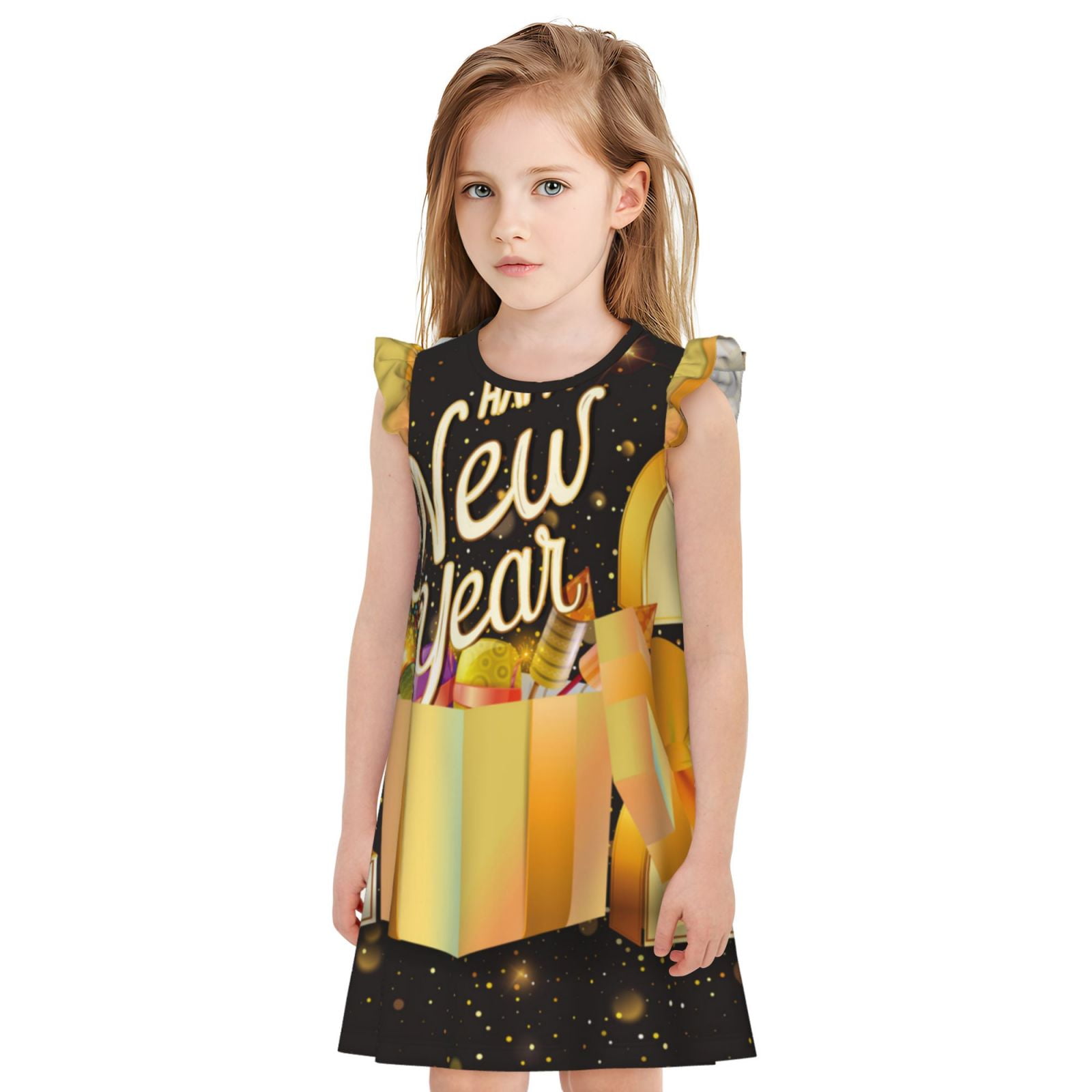 Sigee Happy New Year 2025 C for Girls Sleepwear, Night Sleep Dress ...