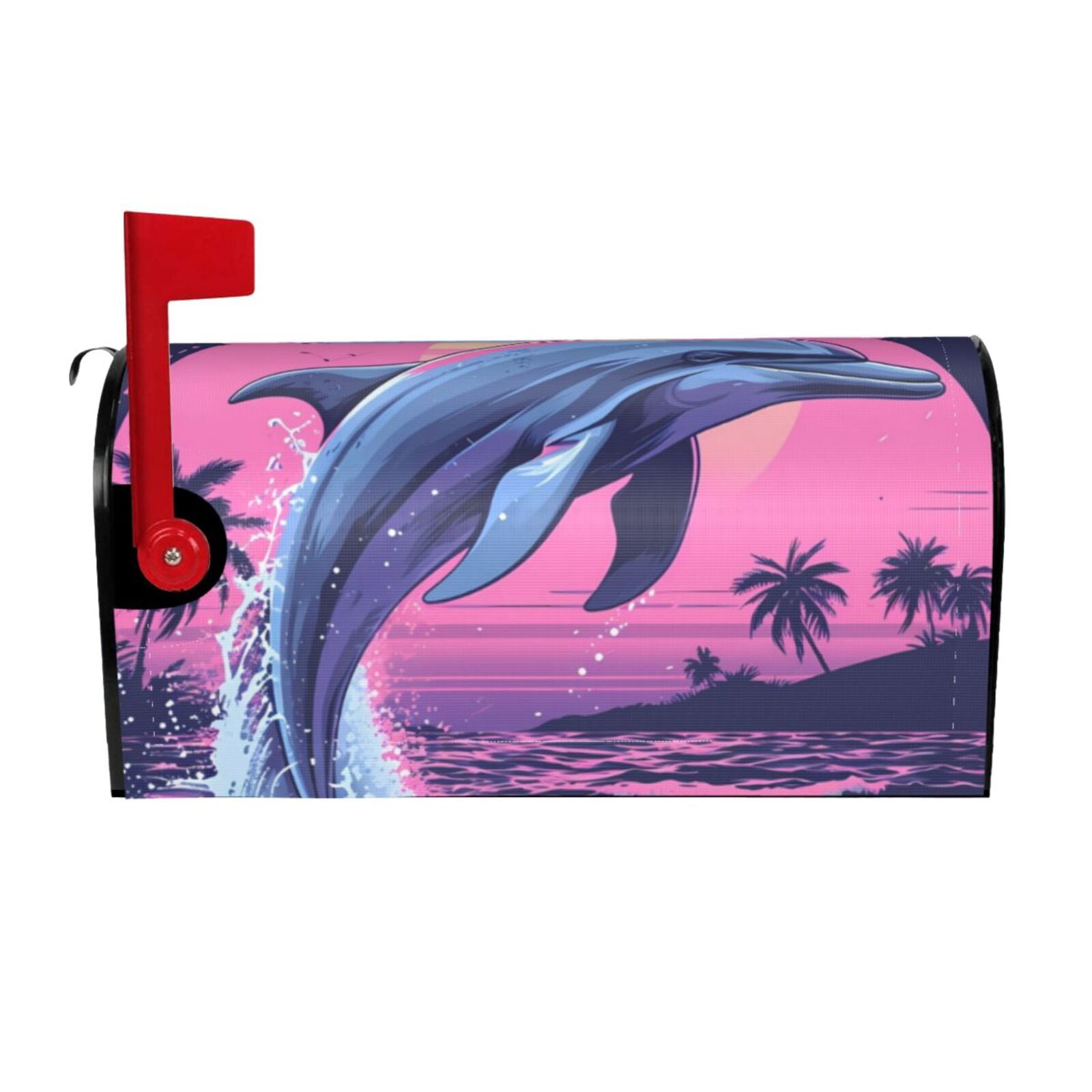 Sigee Hawaiian Beach Dolphin for Mailbox Cover Magnetic Waterproof Post ...