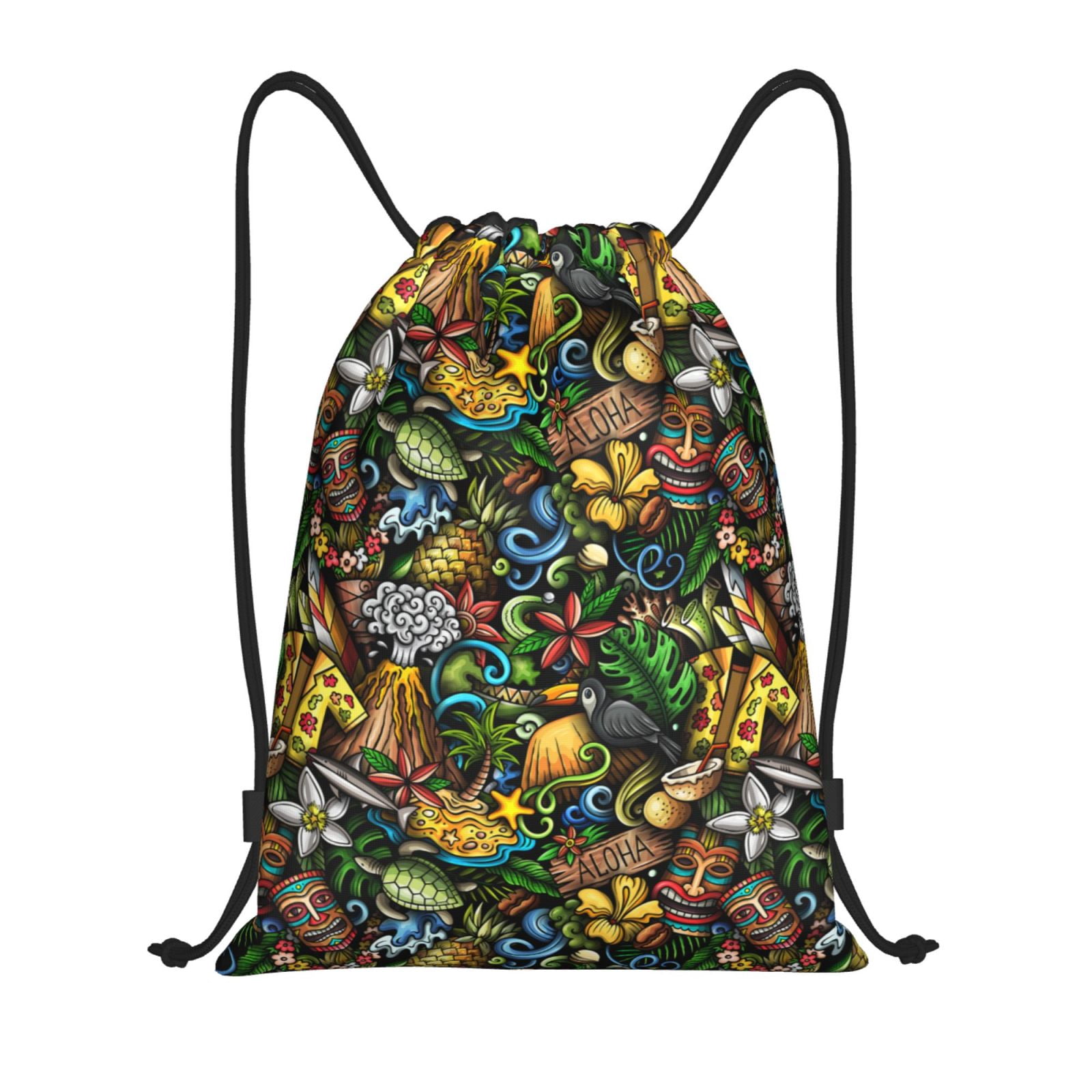 Sigee Hawaiian Culture Symbols for Drawstring Bag String Backpack for ...