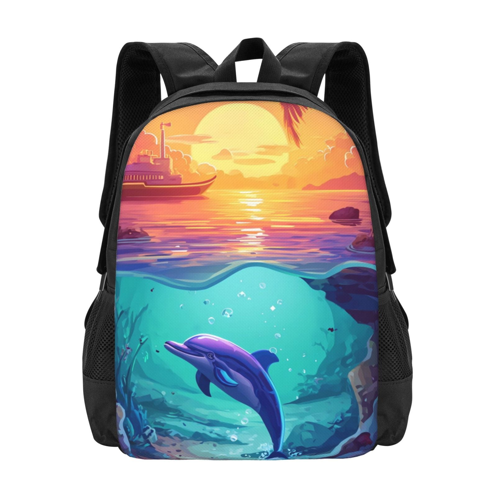 Sigee Hawaiian Island Dolphin for Simple large capacity backpack Travel ...