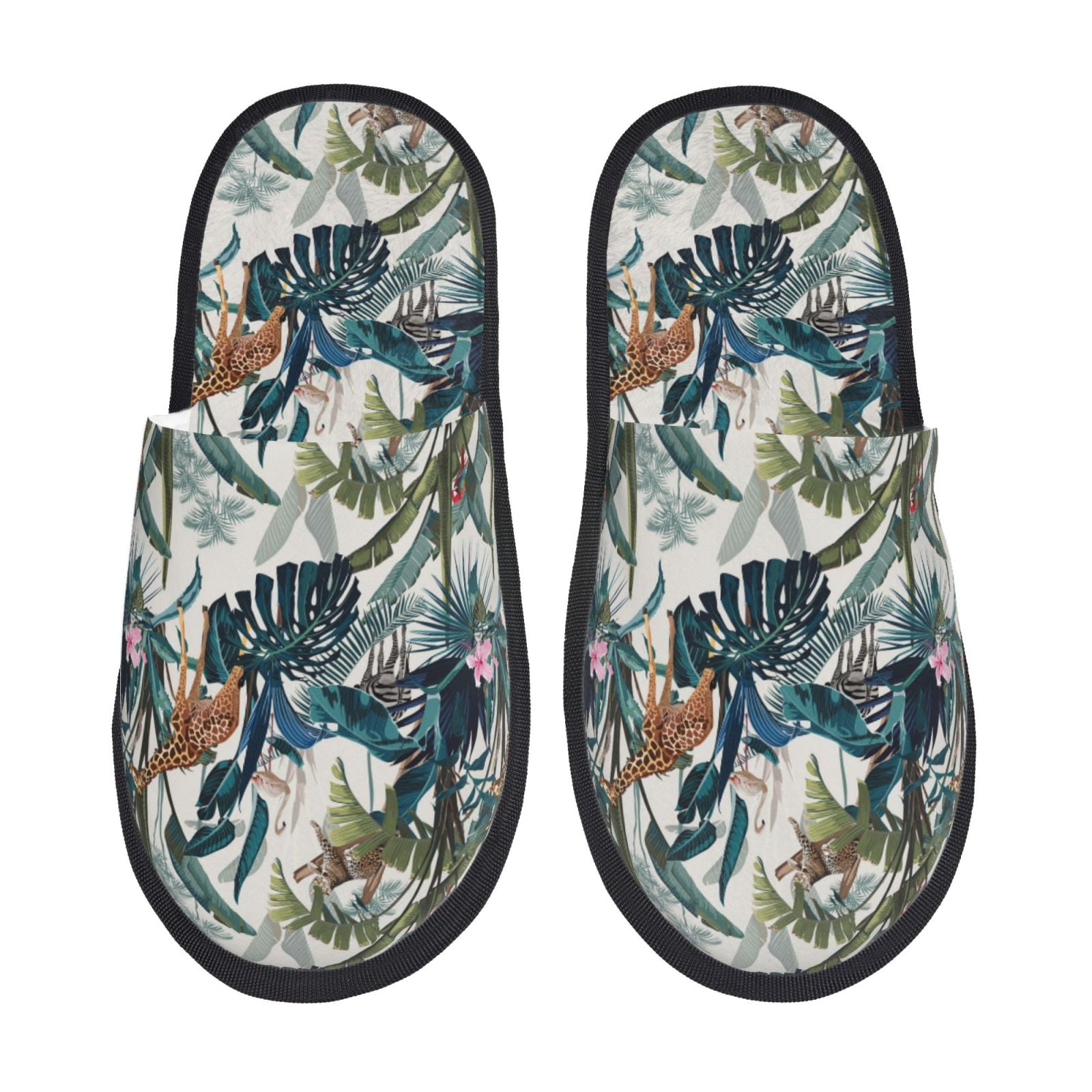 Sigee Hawaiian Style for Cozy Furry Slippers Super Soft Indoor and ...