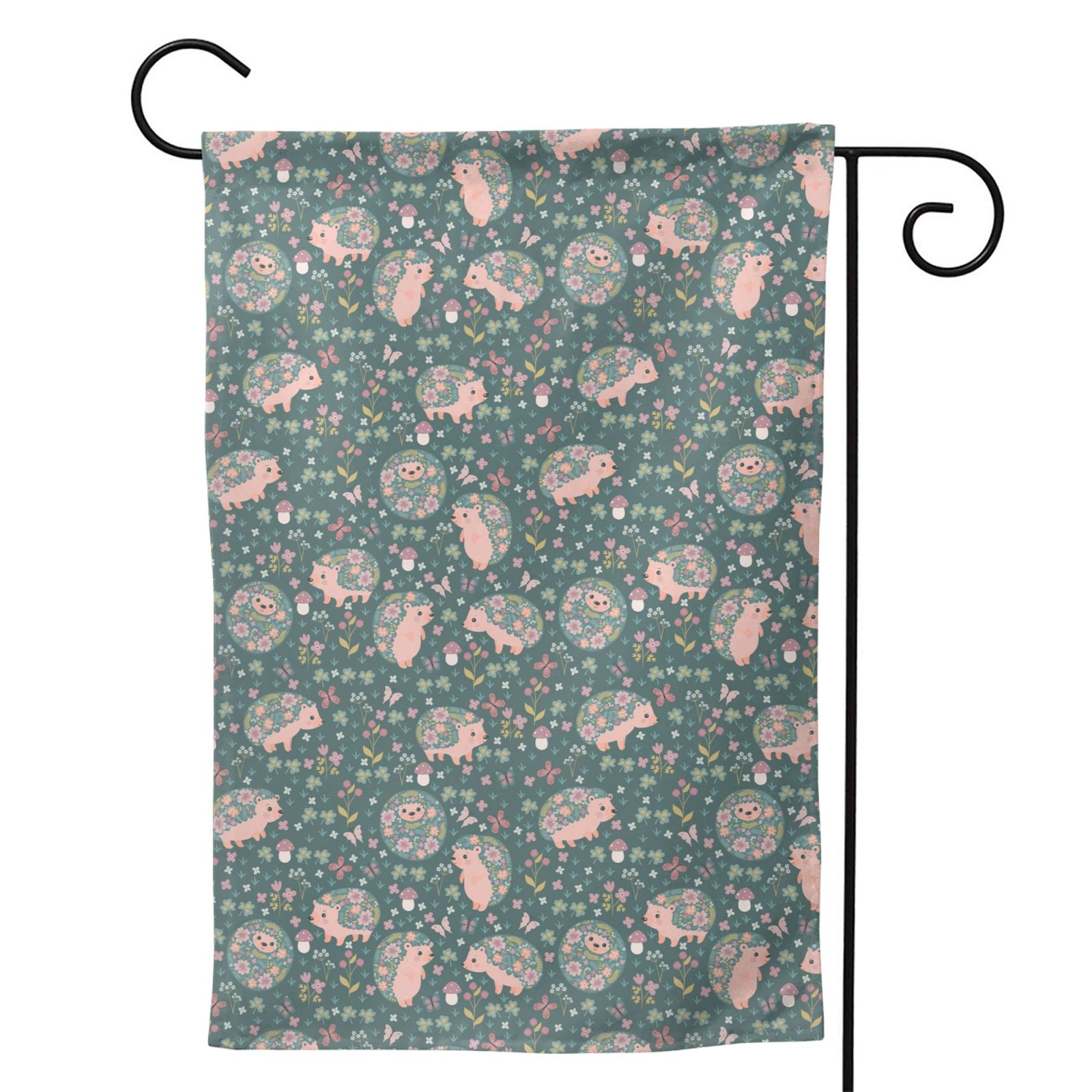 Sigee Hedgehogs and Flowers for Live Happy Decorative Small Garden Flag ...