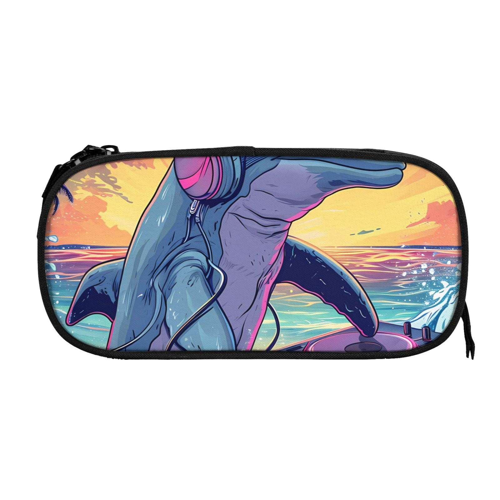 Sigee Hip-Hop DJ Dolphin for Portable Pencil Pouch with Zipper for ...
